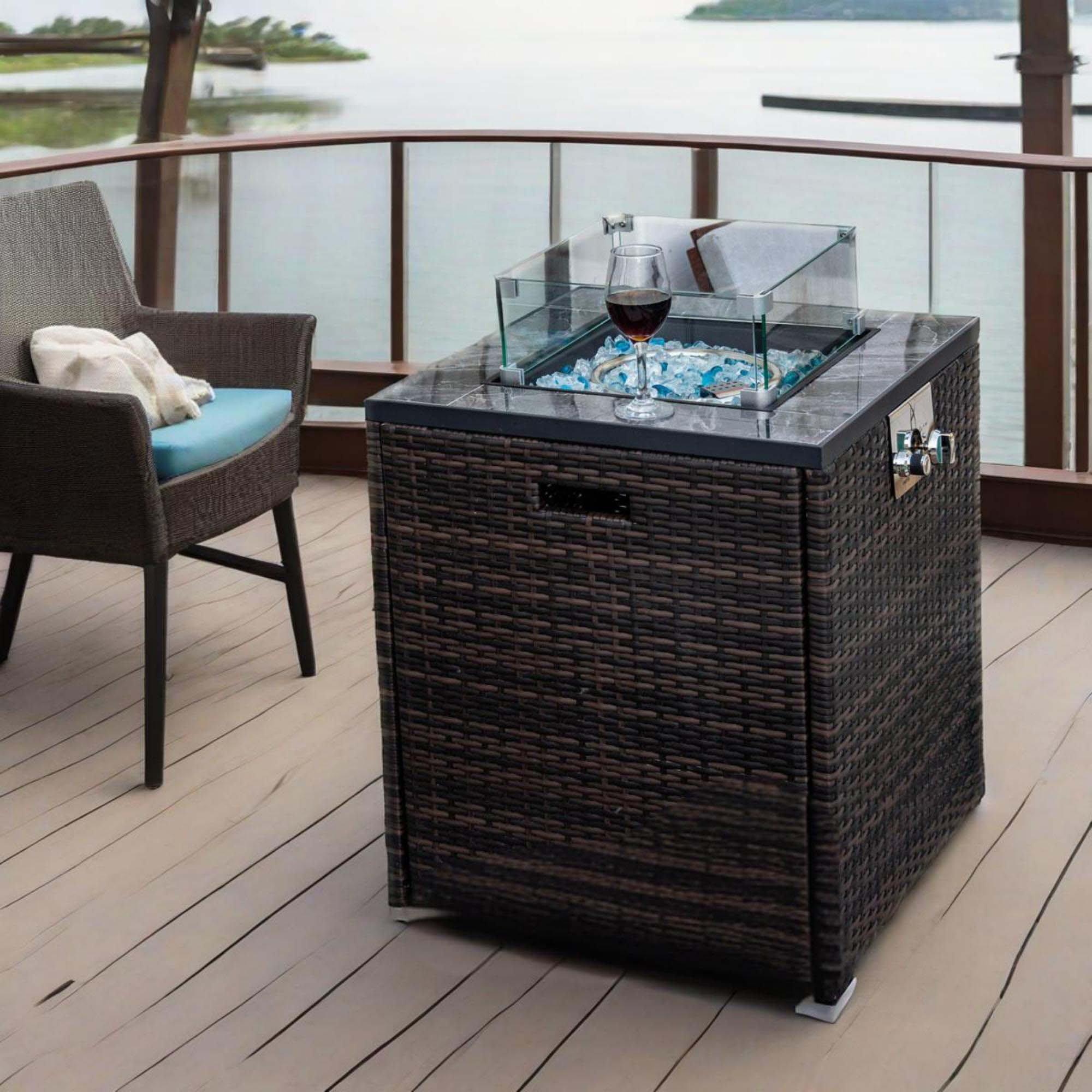 Latitude Run® Outdoor Fire Pit Column, Propane Fire Column for Decor ...