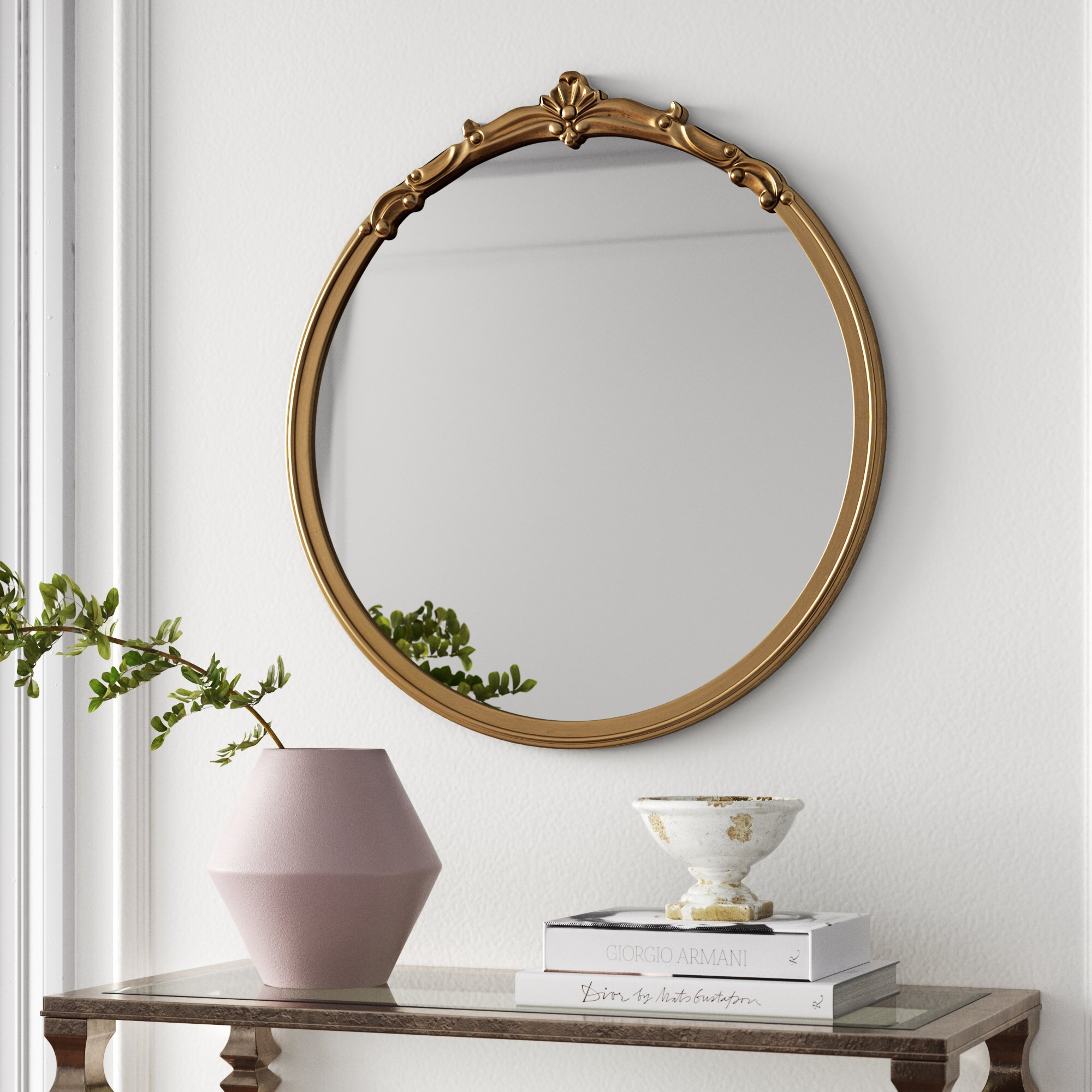 Wade Logan® Cardarius Framed Wall Mirror 30" Diameter Gold "& Reviews ...
