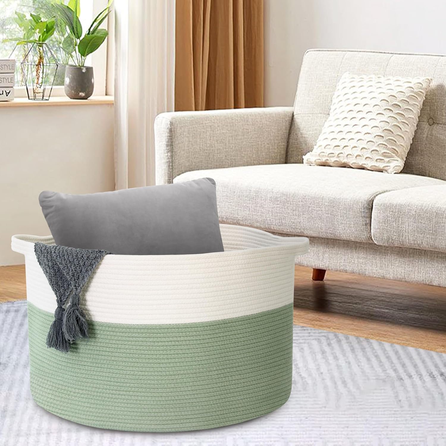 Rosecliff Heights Extra Large Storage Basket, 22” X 22” X 14” Cotton ...