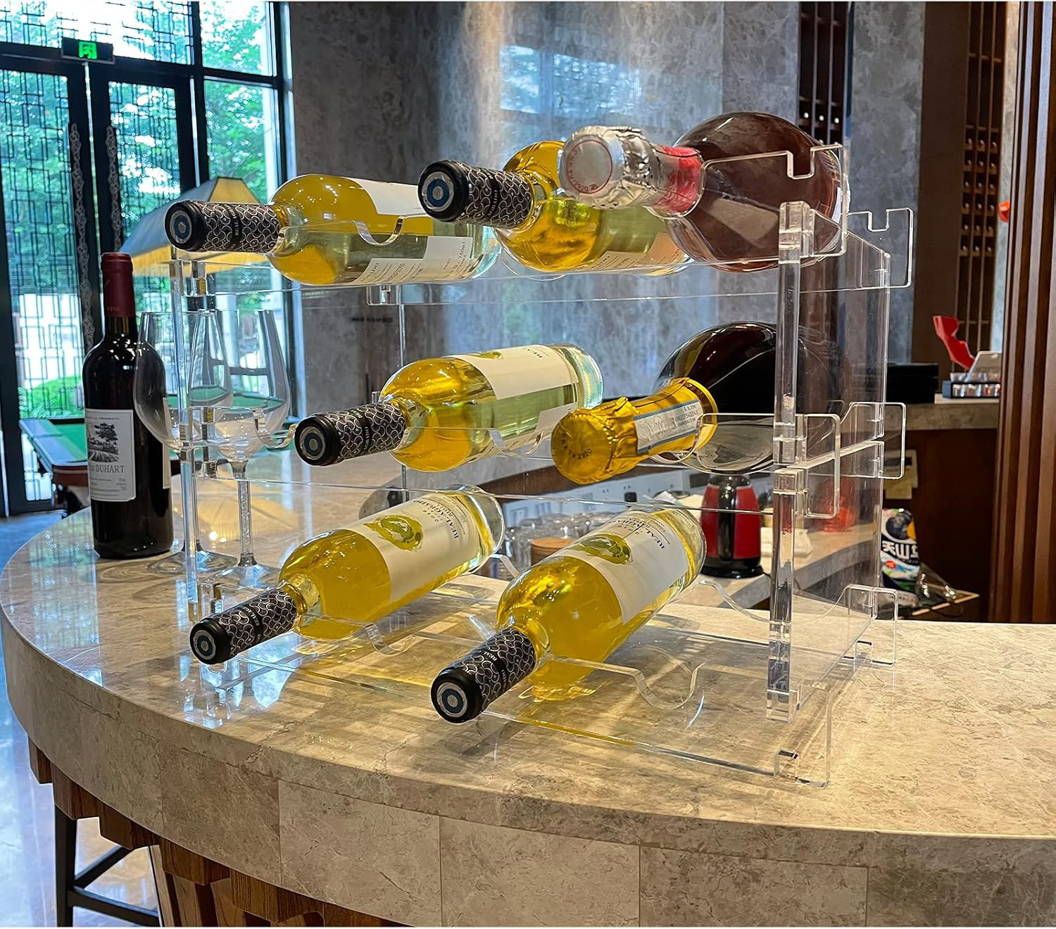 Latitude Run® Stackable Modular Wine Rack 12 Bottle, Transparent ...