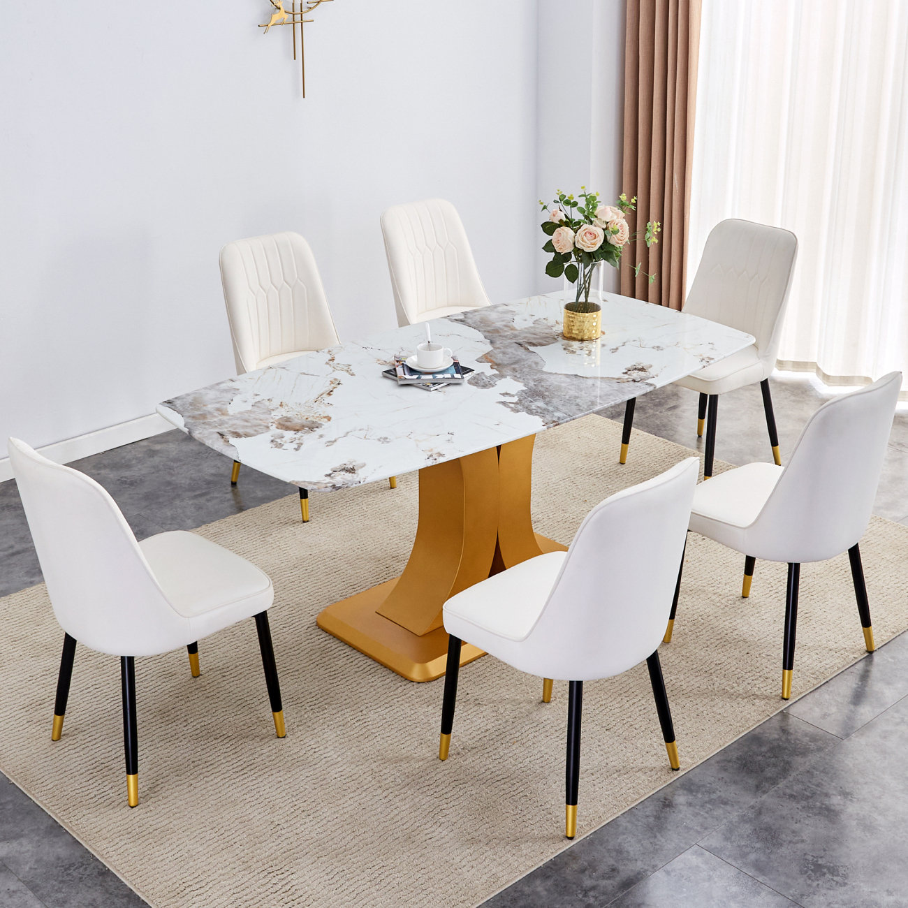 Latitude Run® Table And Chair Set.71"X35.4"X30" Luxurious Pandora ...