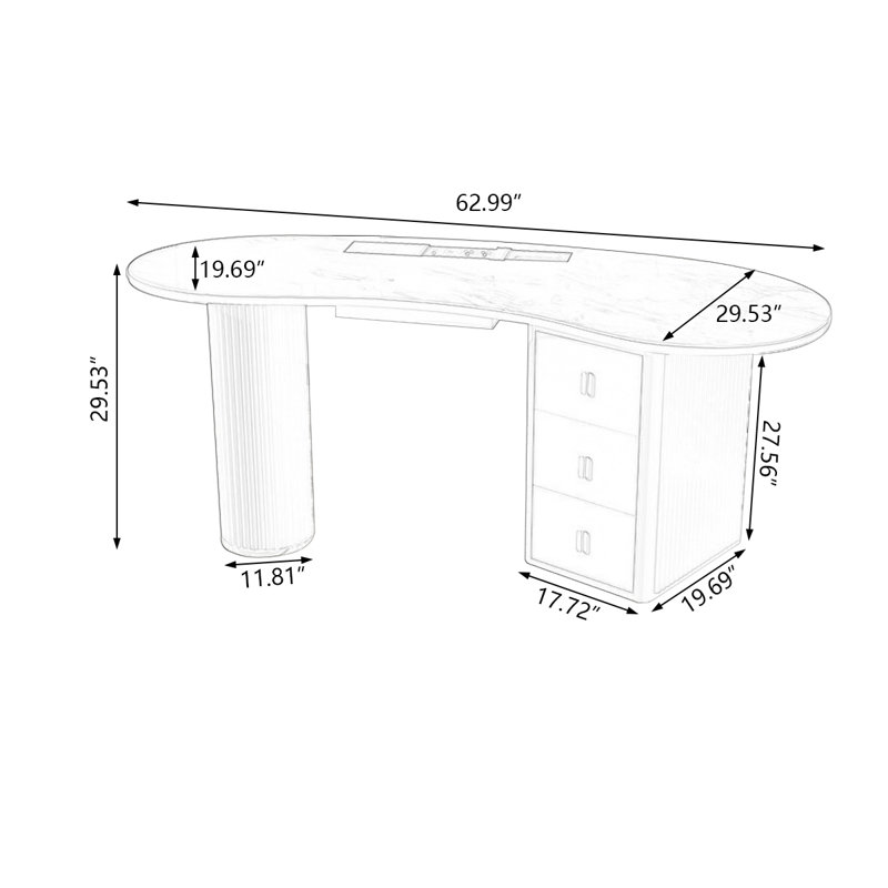 Wardrobe Trendsetter Curved Writing Desk | Wayfair