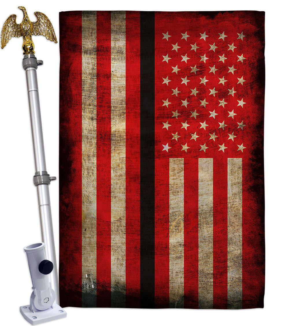 Angeleno Heritage Thin Black Line House Flag Set Service Armed Forces ...