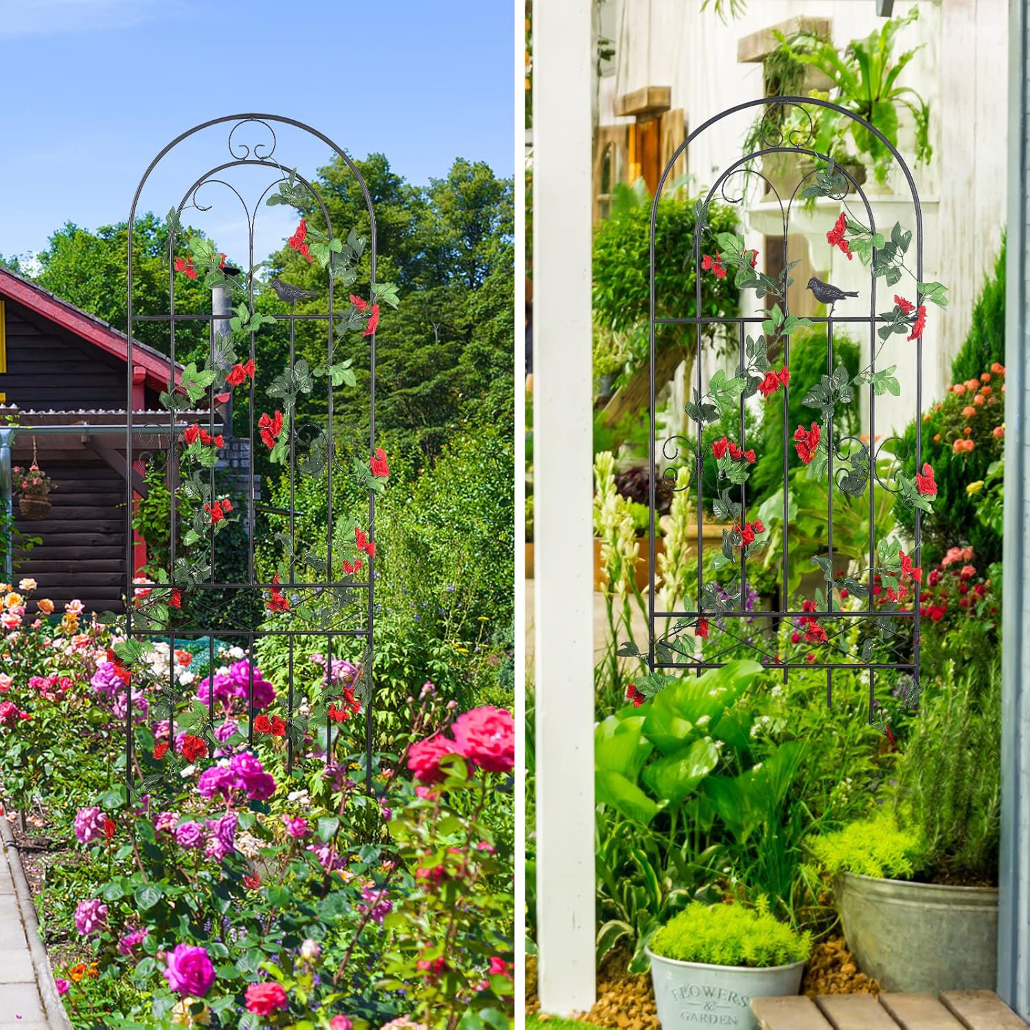 Arlmont & Co. Wire Lattice Grid Panel Garden Trellis | Wayfair