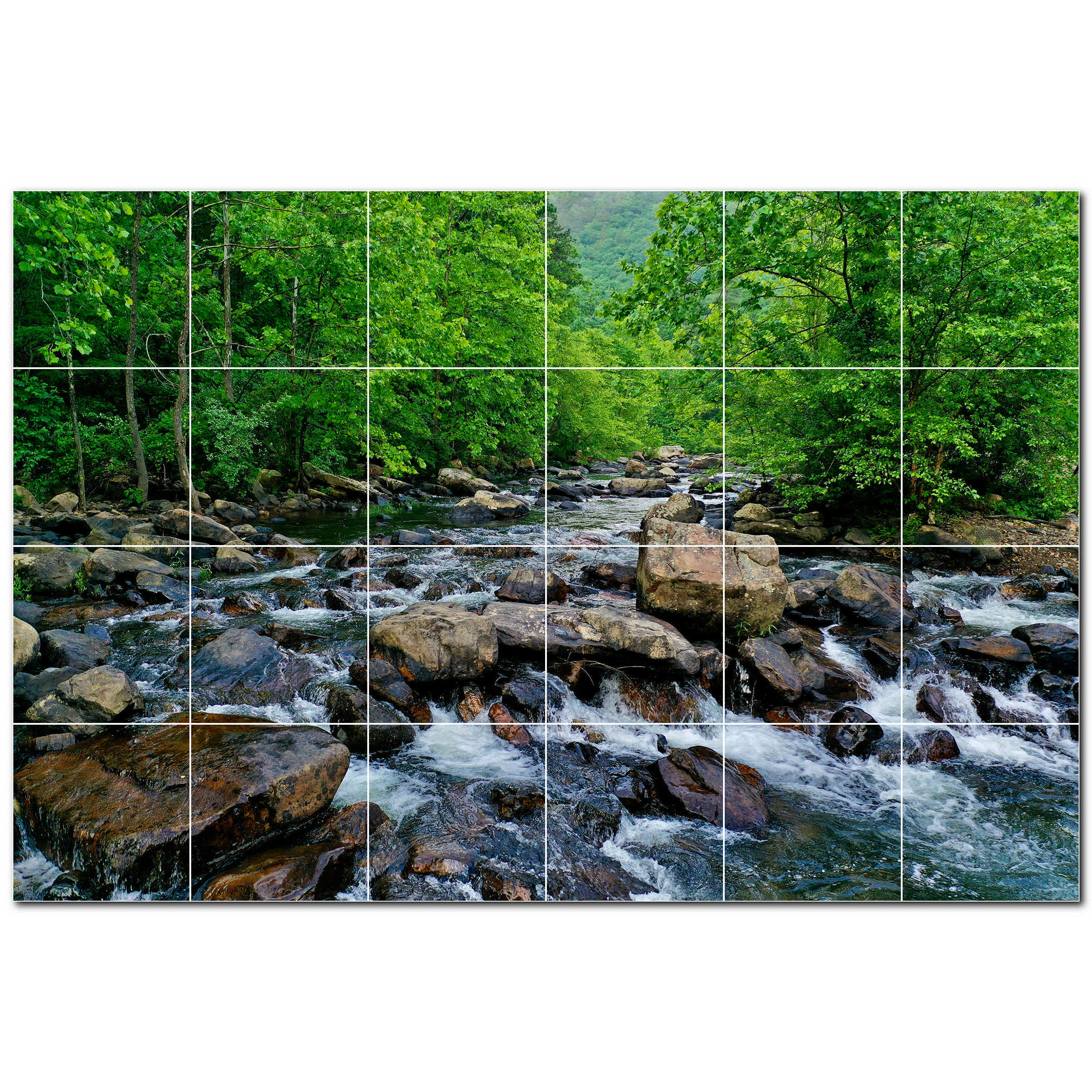 Picture-Tiles.com 72" x 48" Ceramic River Photo Decorative Mural Tile ...