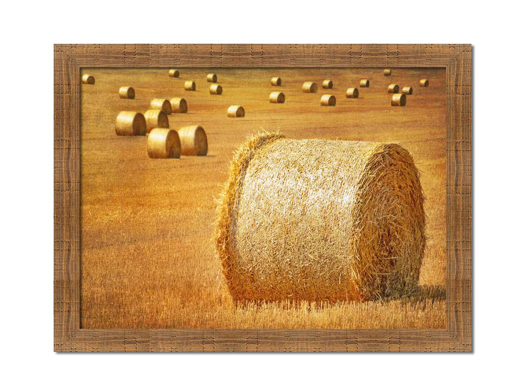 Rosalind Wheeler Haystacks by Hal Halli. Paper Print - Mounted & Framed with Clear Acrylic | Wayfair