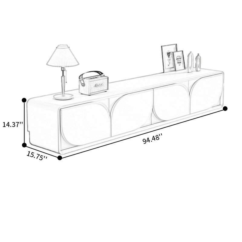 Orren Ellis Kinli Solid Wood 94.48'' W Storage Credenza | Wayfair