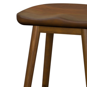 Simpli Home Teagan Solid Wood Modern Rustic Bar Stool with Sculpted ...