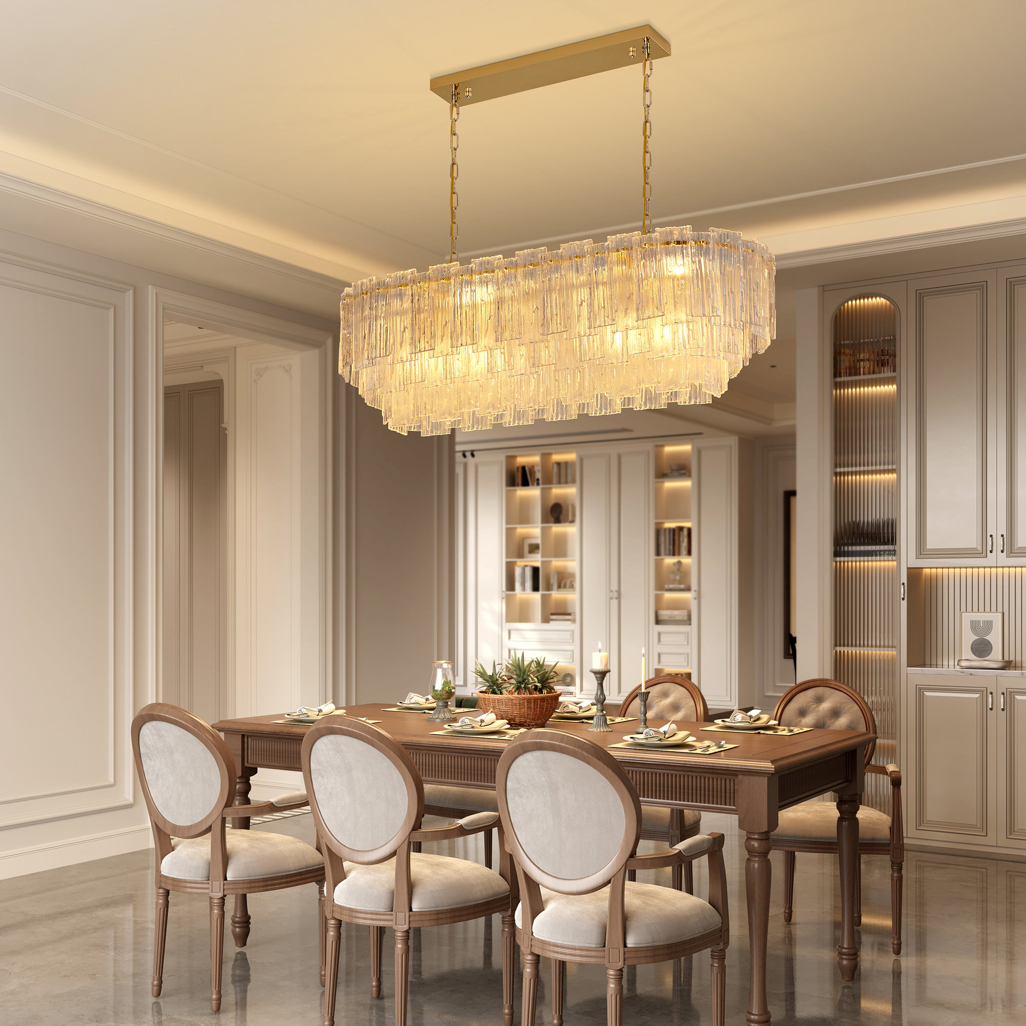 Akari Lanterns Water Glass Linear Chandelier | Wayfair