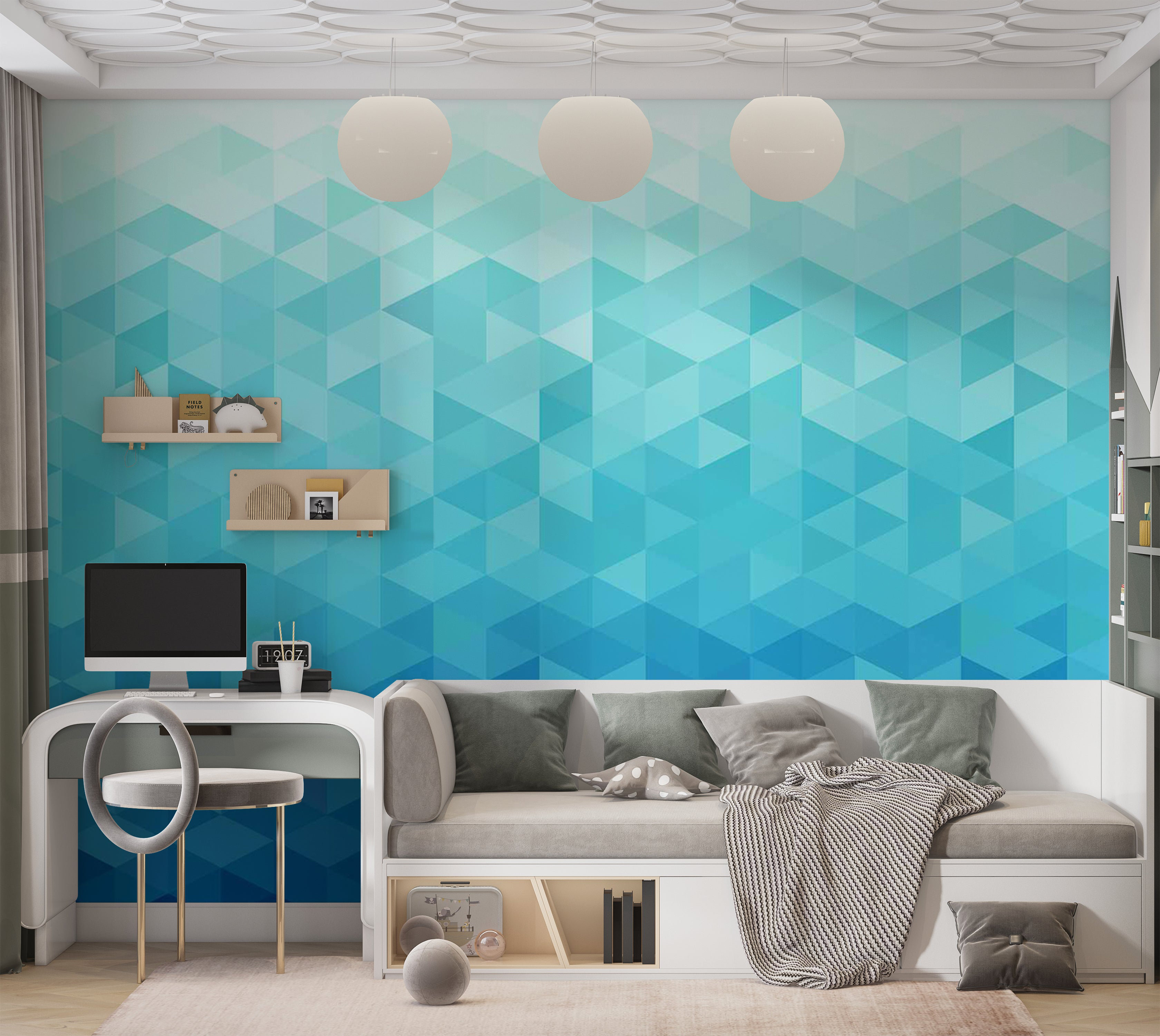 Brayden Studio Peel & Stick Abstract Wall Mural - Azure Pixel - Wayfair ...