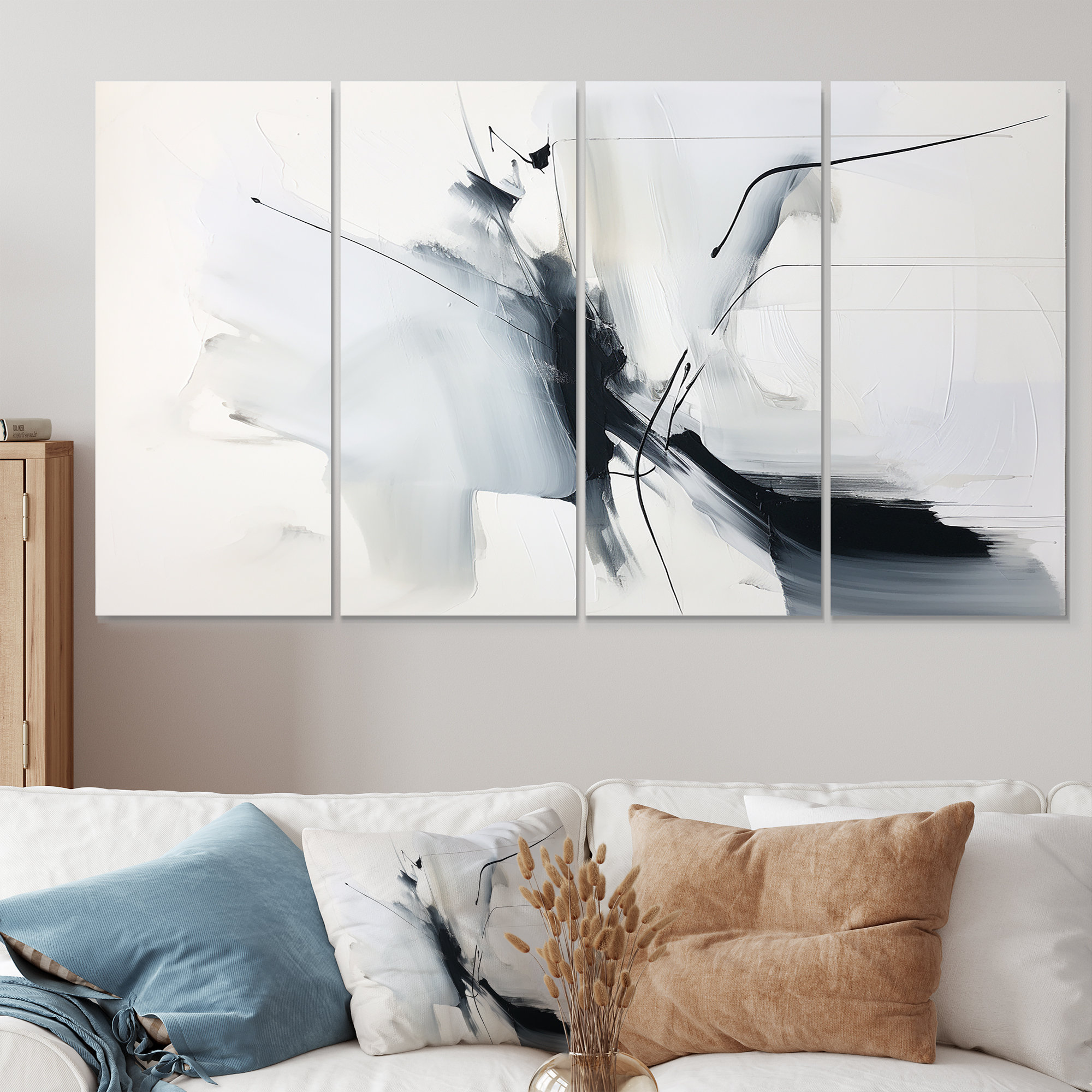 Ivy Bronx Subtle Subtlety In Faded Dark Blue - Abstract Wall Art Decor ...