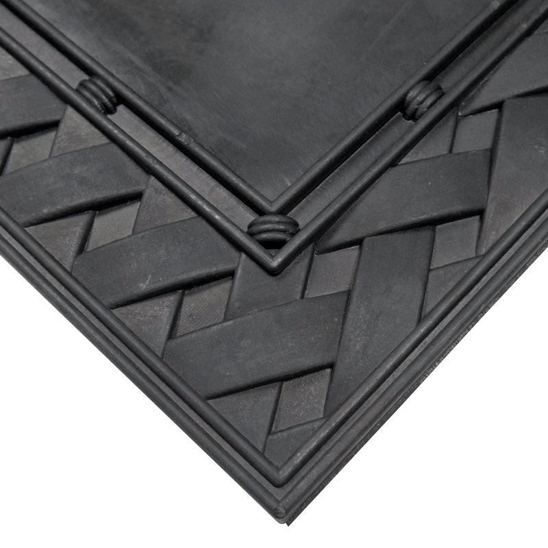 MSI Black Weave 24" x 36" Rubber Door Mat Tray | Wayfair
