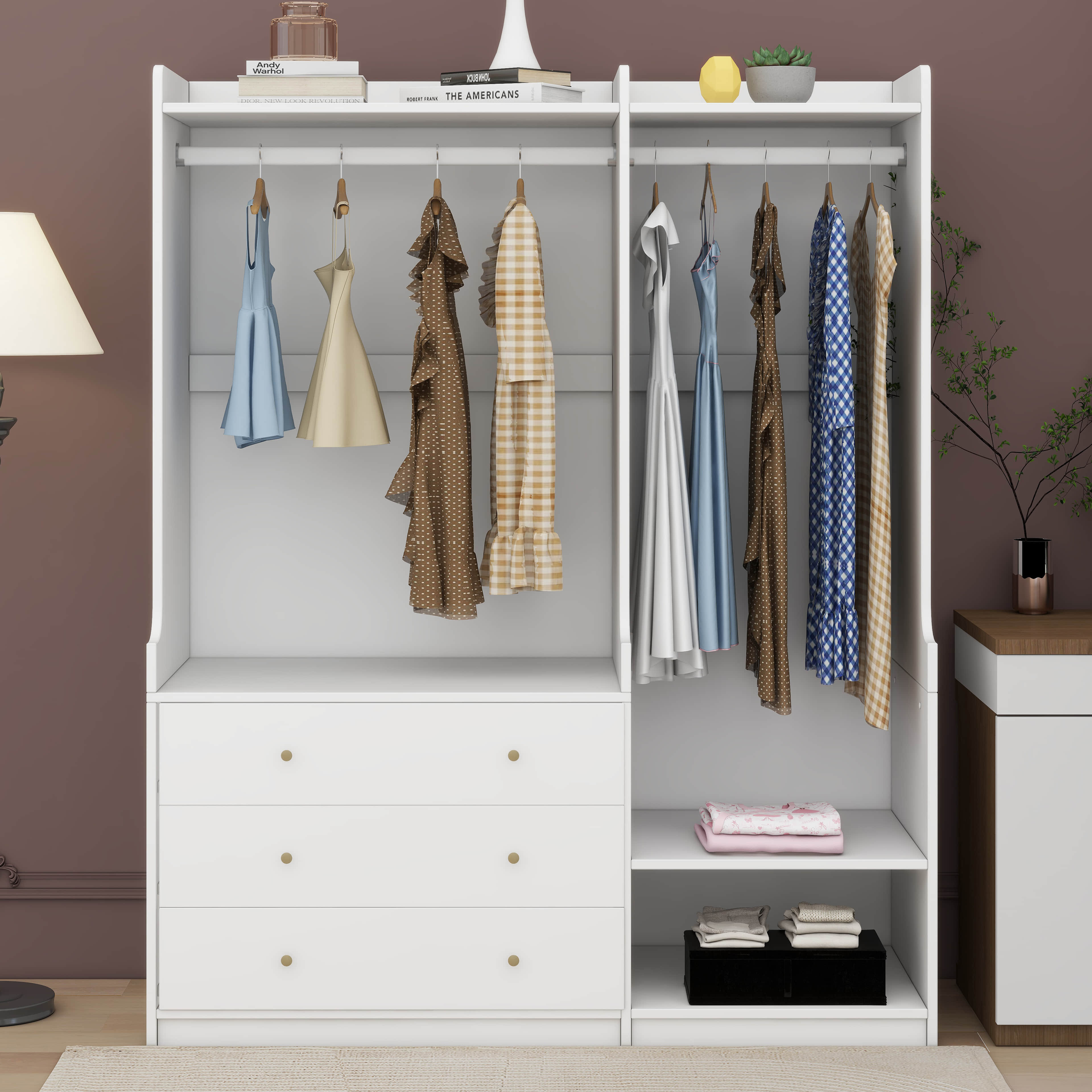 Latitude Run® Hanks Open Wooden Wardrobe Storage - Wayfair Canada