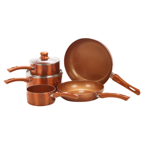 Fairmont Park Abigale 7 - Piece Non-Stick Copper Cookware Set & Reviews ...