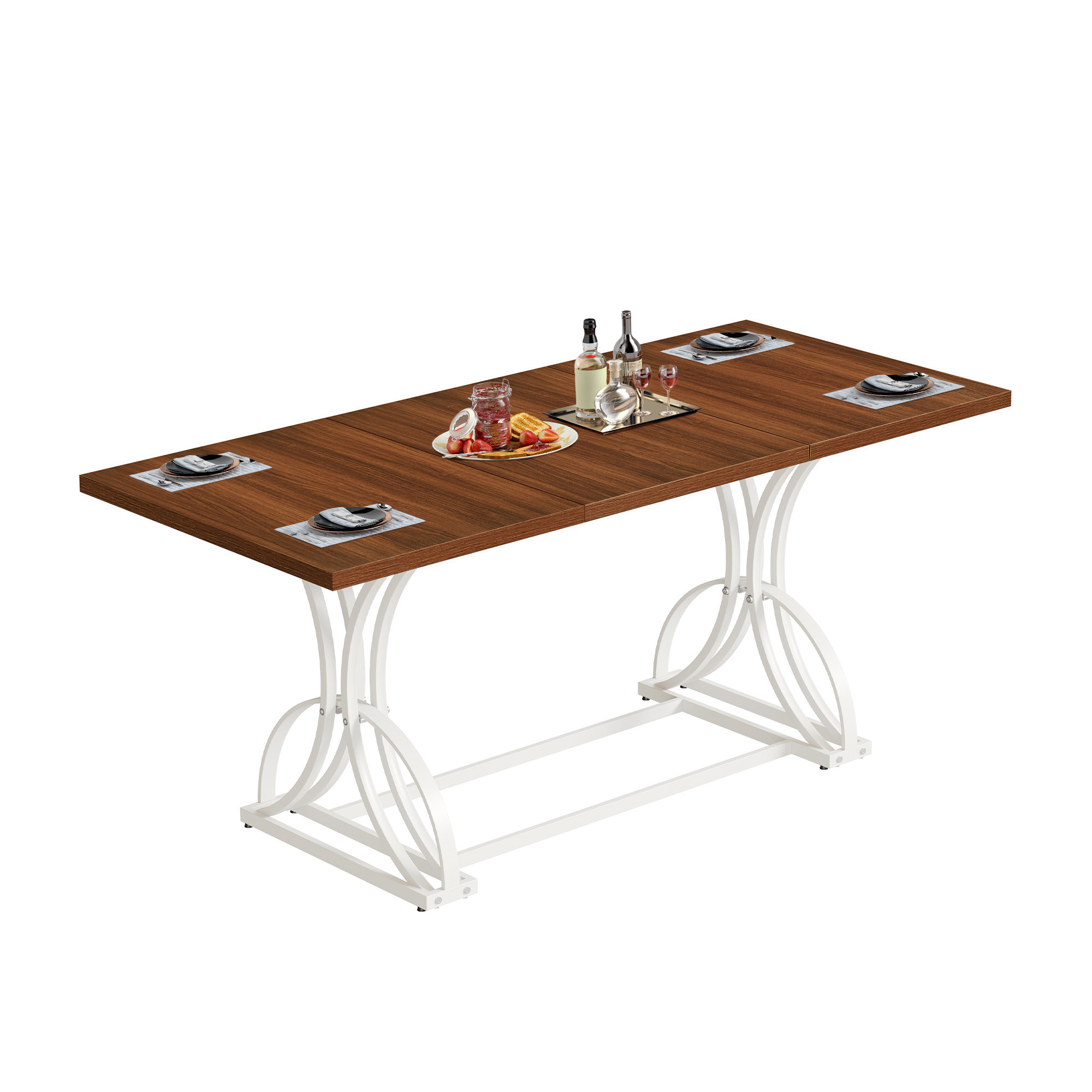 Williston Forge 70" Metal Base Dining Kitchen Table Dining Table ...