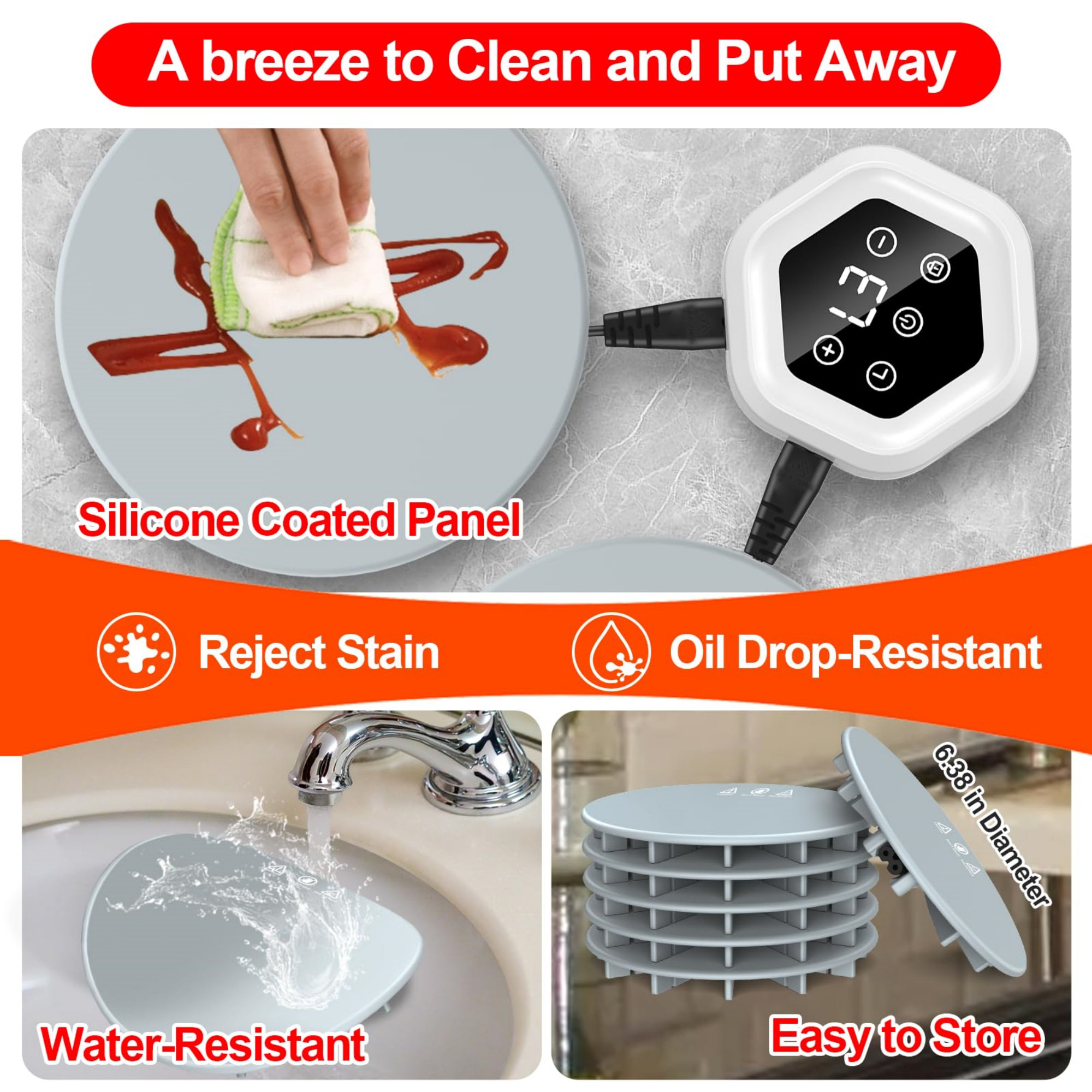 The Party Aisle™ Warming Mat For Food,Upgrade 6-Pad Food Warming Mat ...