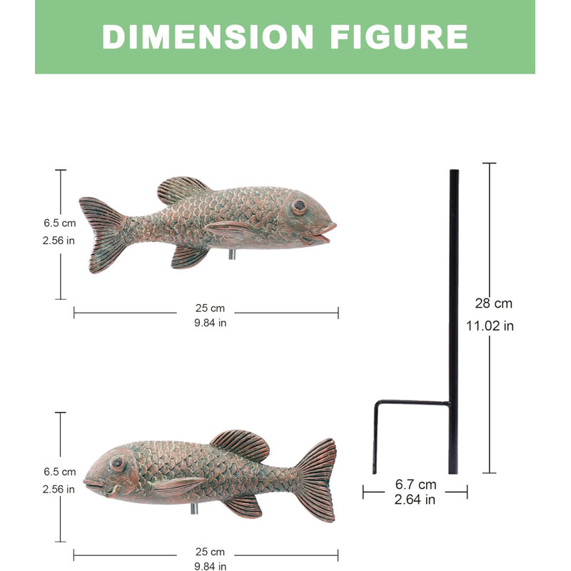 Bay Isle Home™ 2-pack Koi Fish Garden Statues | Wayfair