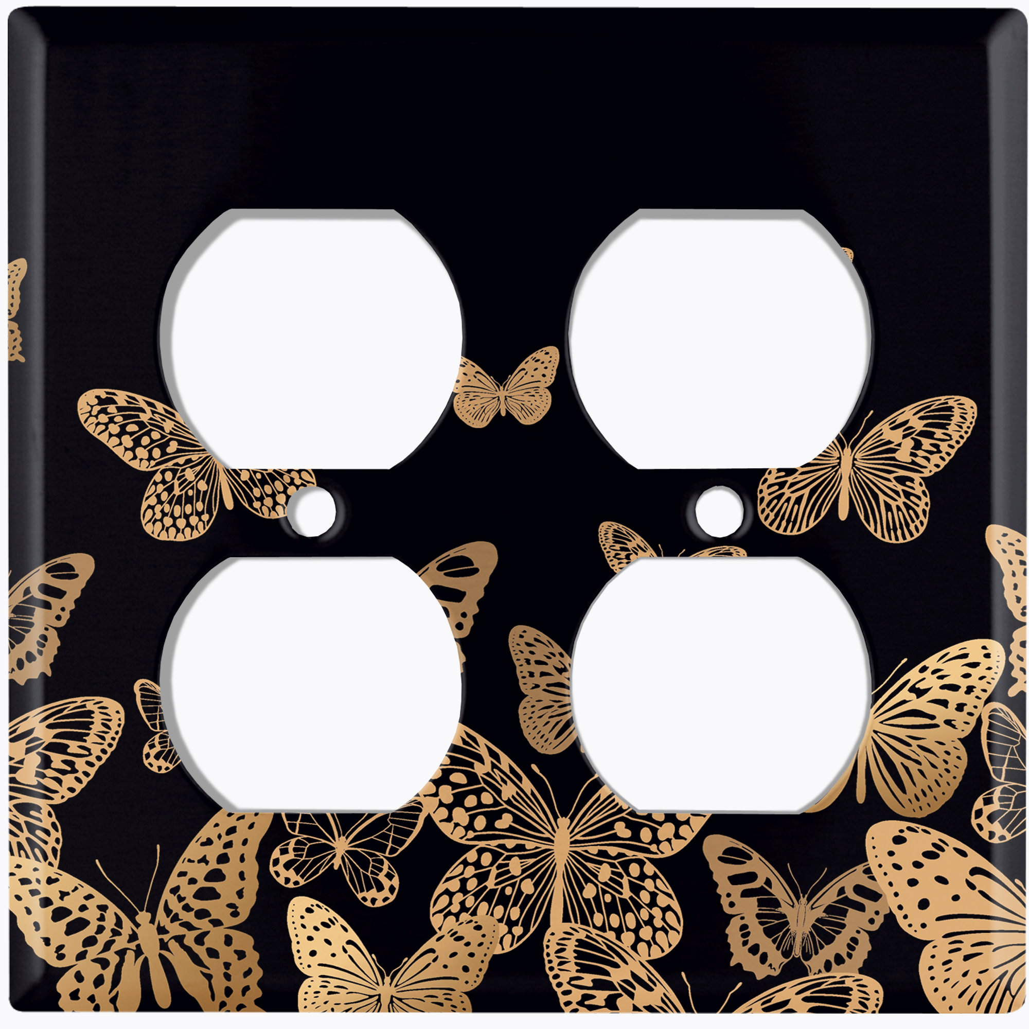WorldAcc Metal Light Switch Plate Outlet Cover (Cute Beige Butterfly ...