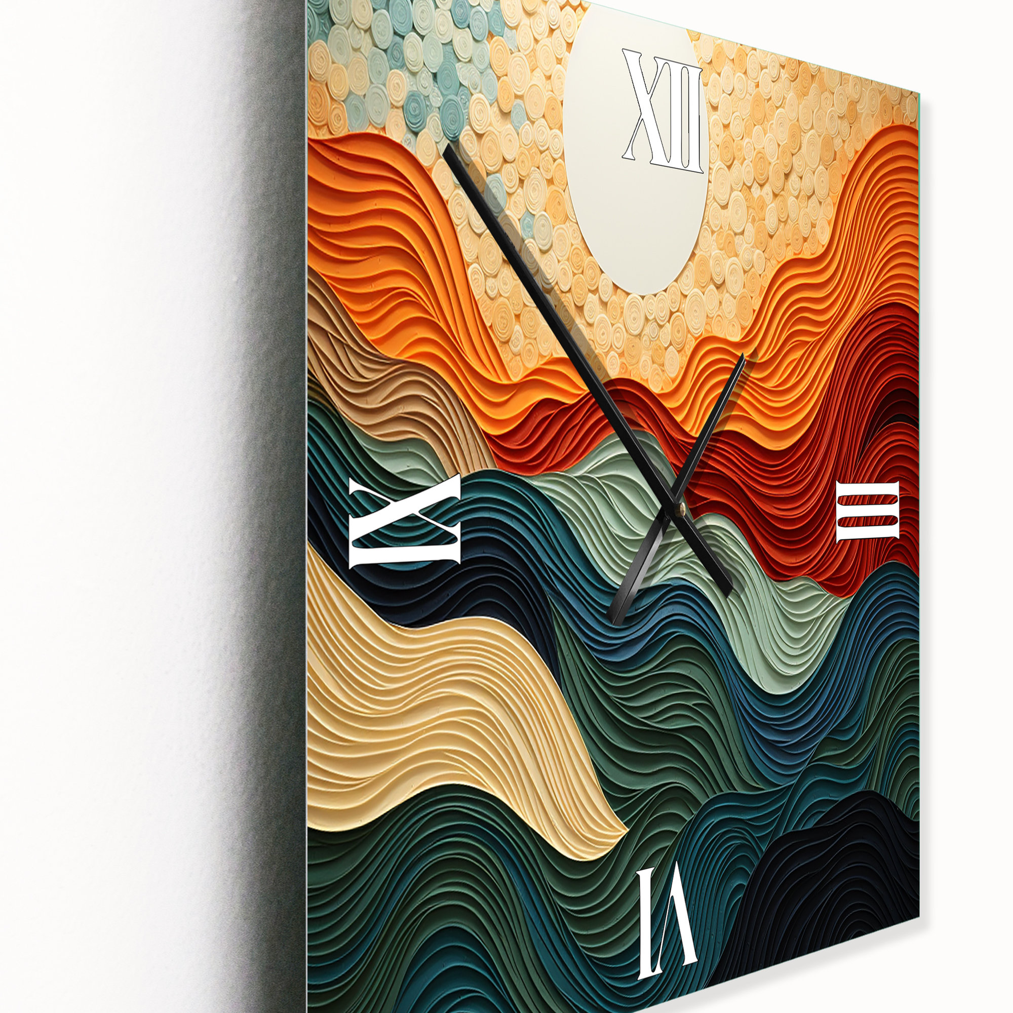 Design Art Desert Sands Abstract - Modern Very Large Wall Clocks ...