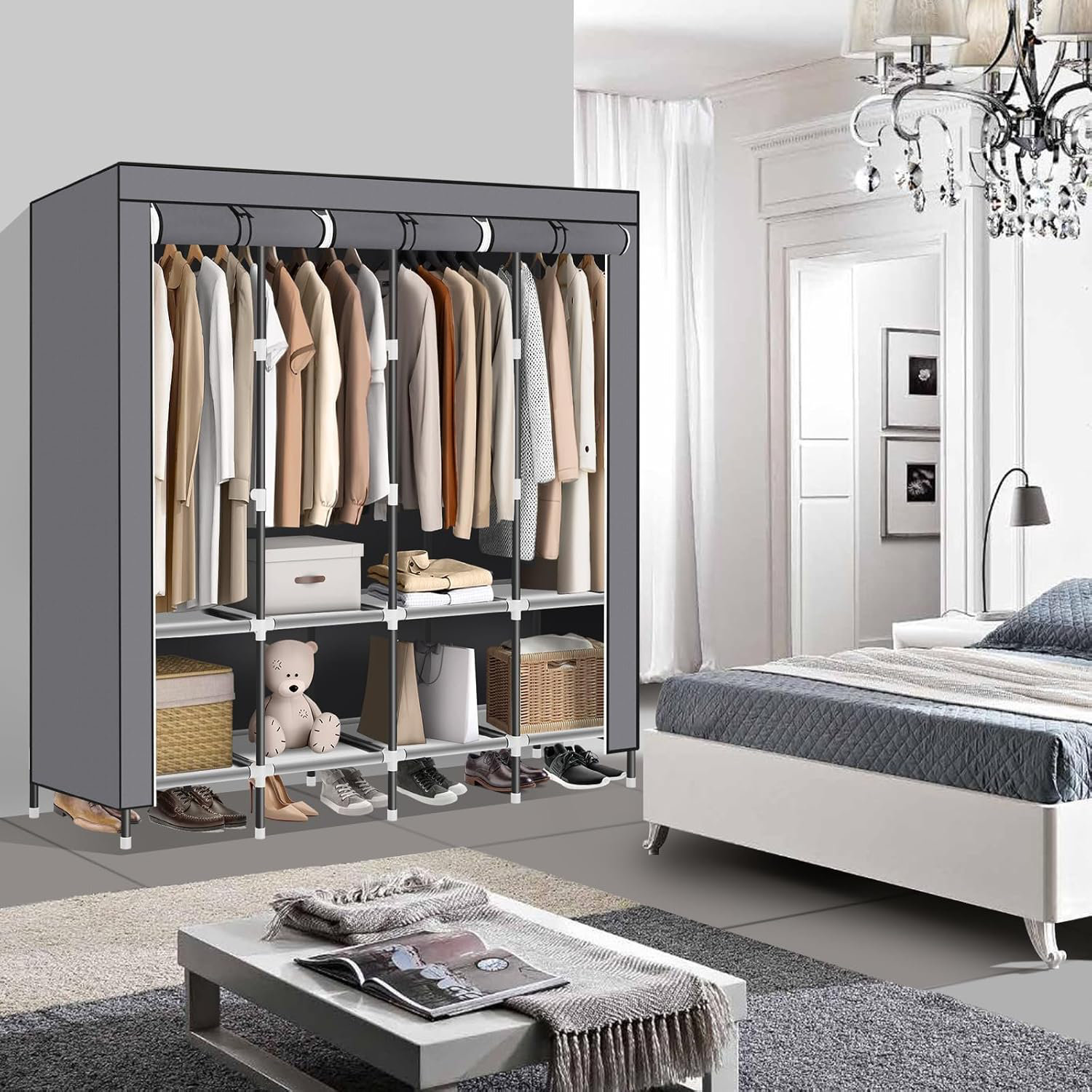 Rebrilliant Portable Closet,19Mm Diameter Portable Closets For Hanging ...