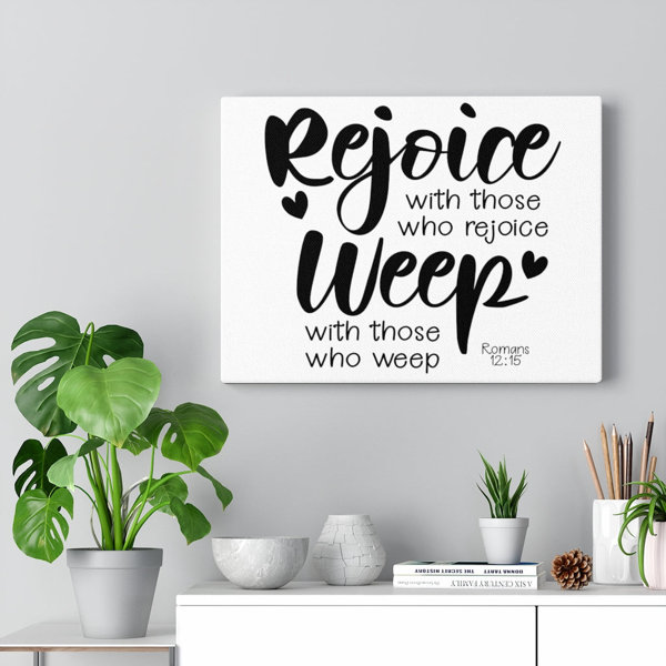 Blue Elephant Canvas Rejoice Romans - Wrapped Canvas Typography ...