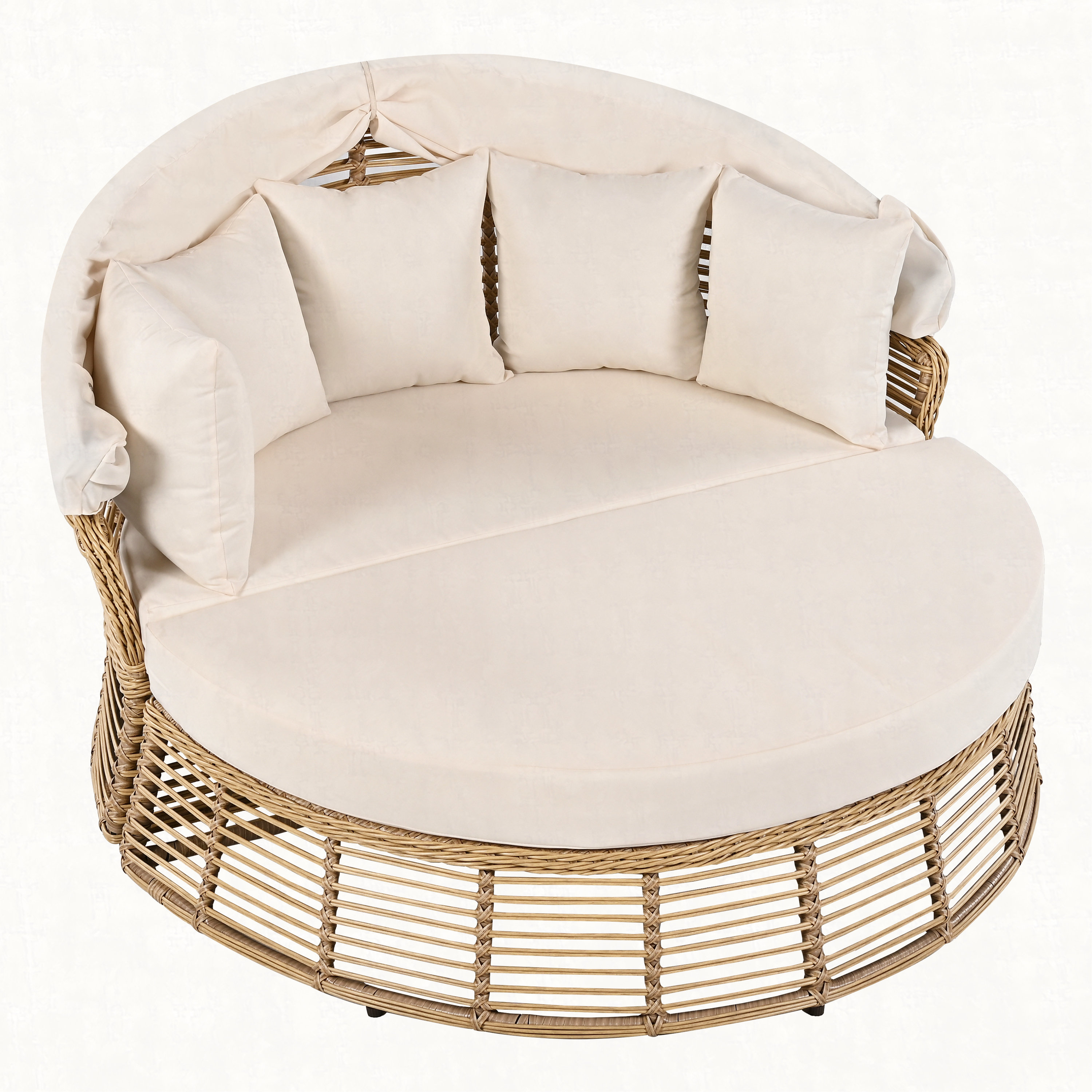 Dakota Fields Outdoor Patio Round Daybed with Retractable Canopy ...
