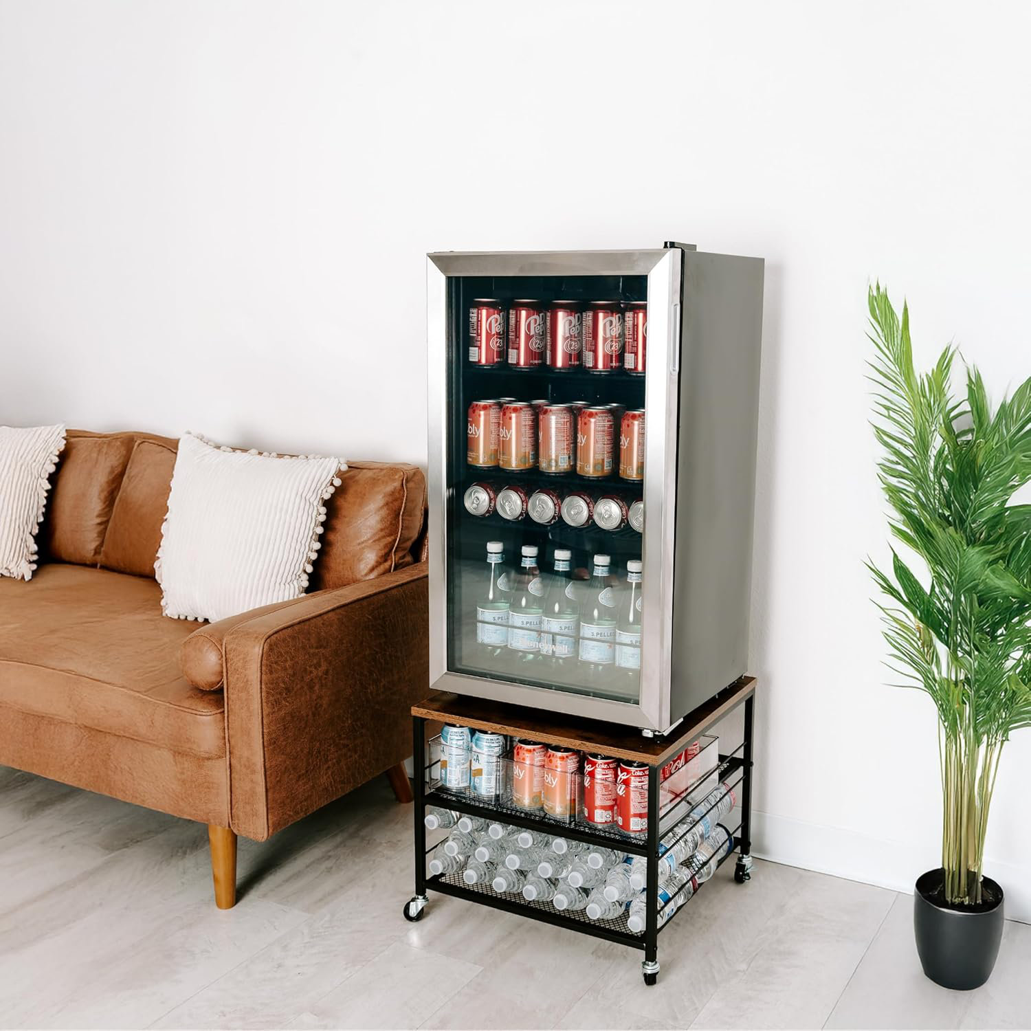 xinchentong Mini Fridge Stand With Storage, Fridge Cabinet, Heavy Duty ...