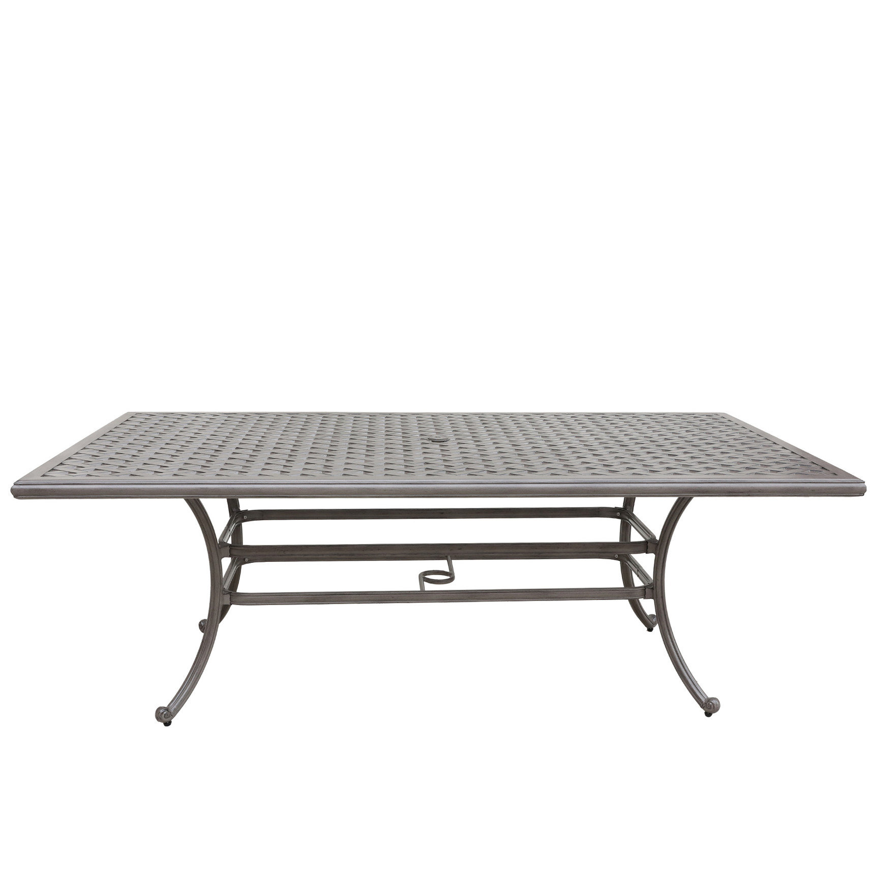 Banior Grey 46x86 Inch Outdoor Table For Dining With Umbrella Hole ...