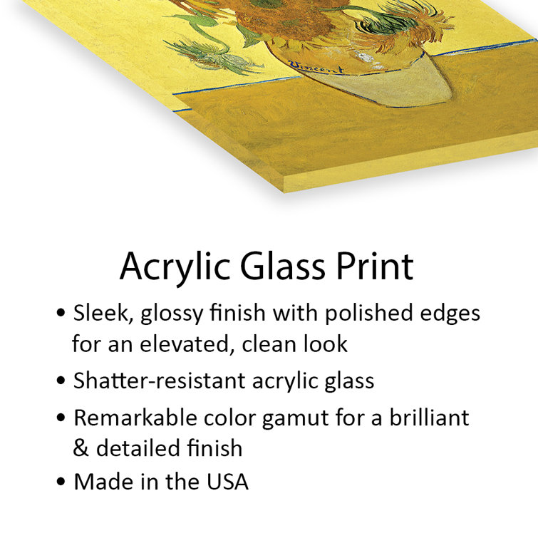 August Grove® Sunflowers (Fourth Version) 1888 On Glass by Vincent Van ...