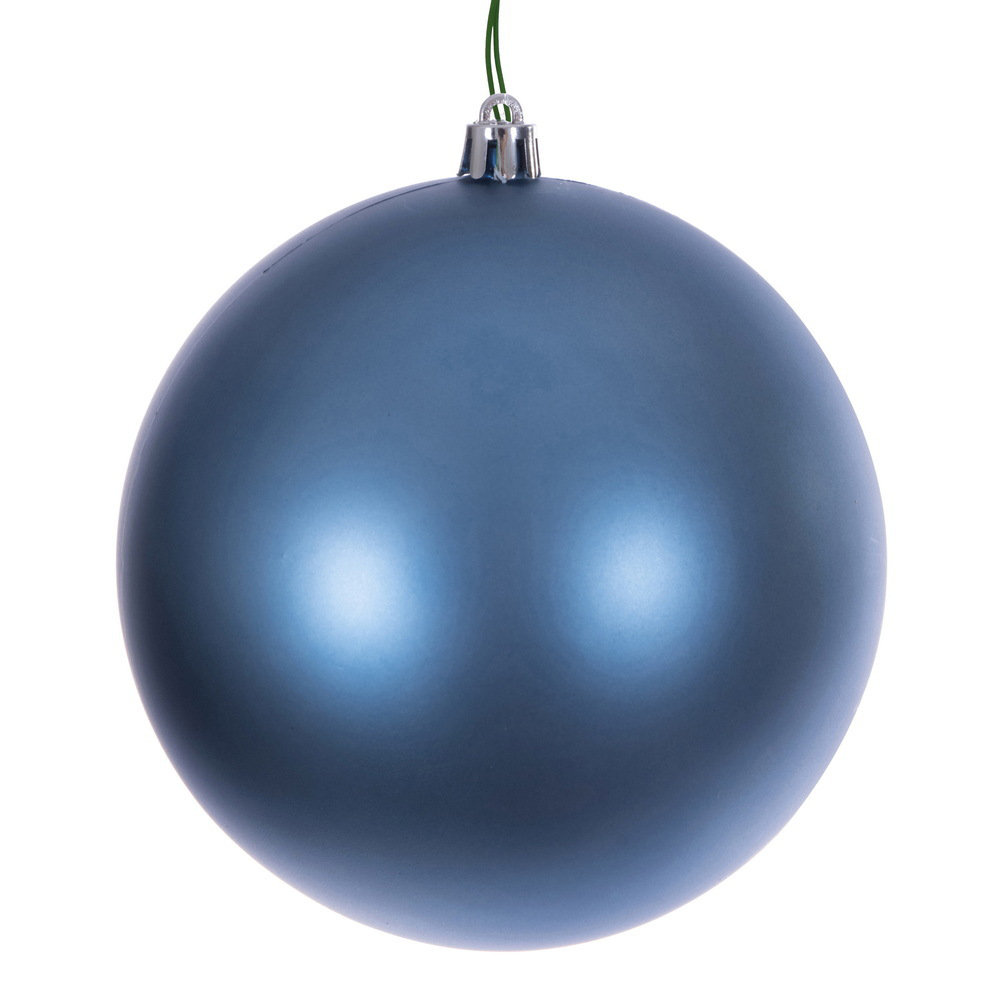 The Holiday Aisle® 6" Denim Blue Matte Ball Ornament. | Wayfair