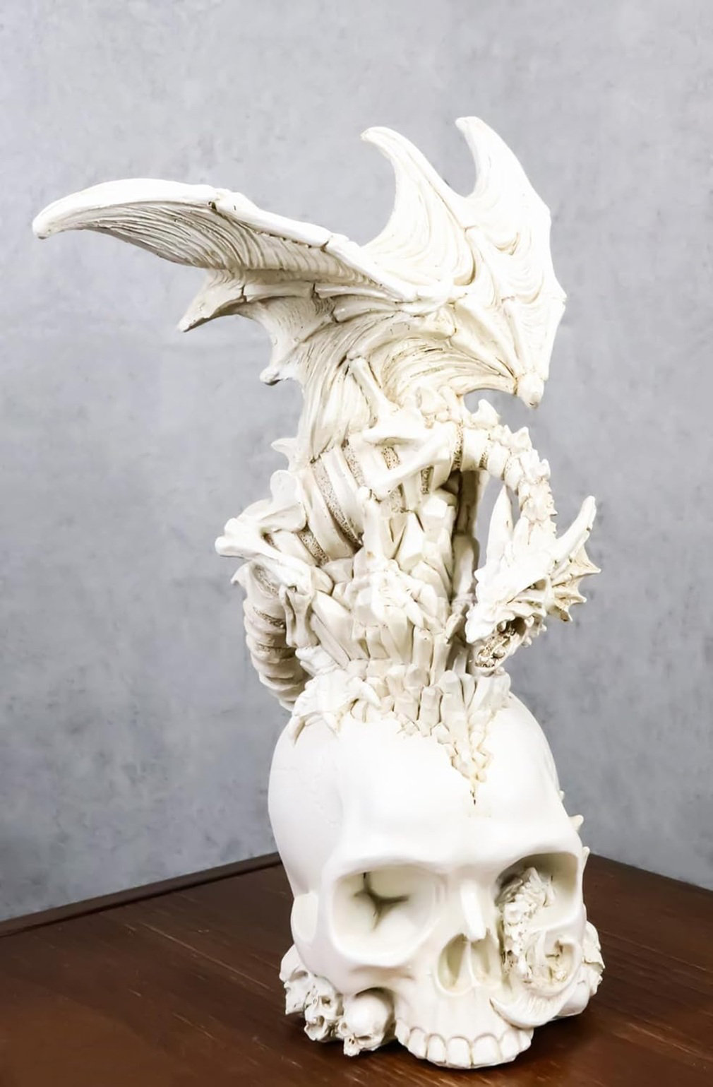 Fleur De Lis Living Ossuary Macabre Skeleton Bone Dragon Perching On ...