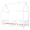 Latitude Run® White Wood House Bed With Guardrail And Led - Create A ...