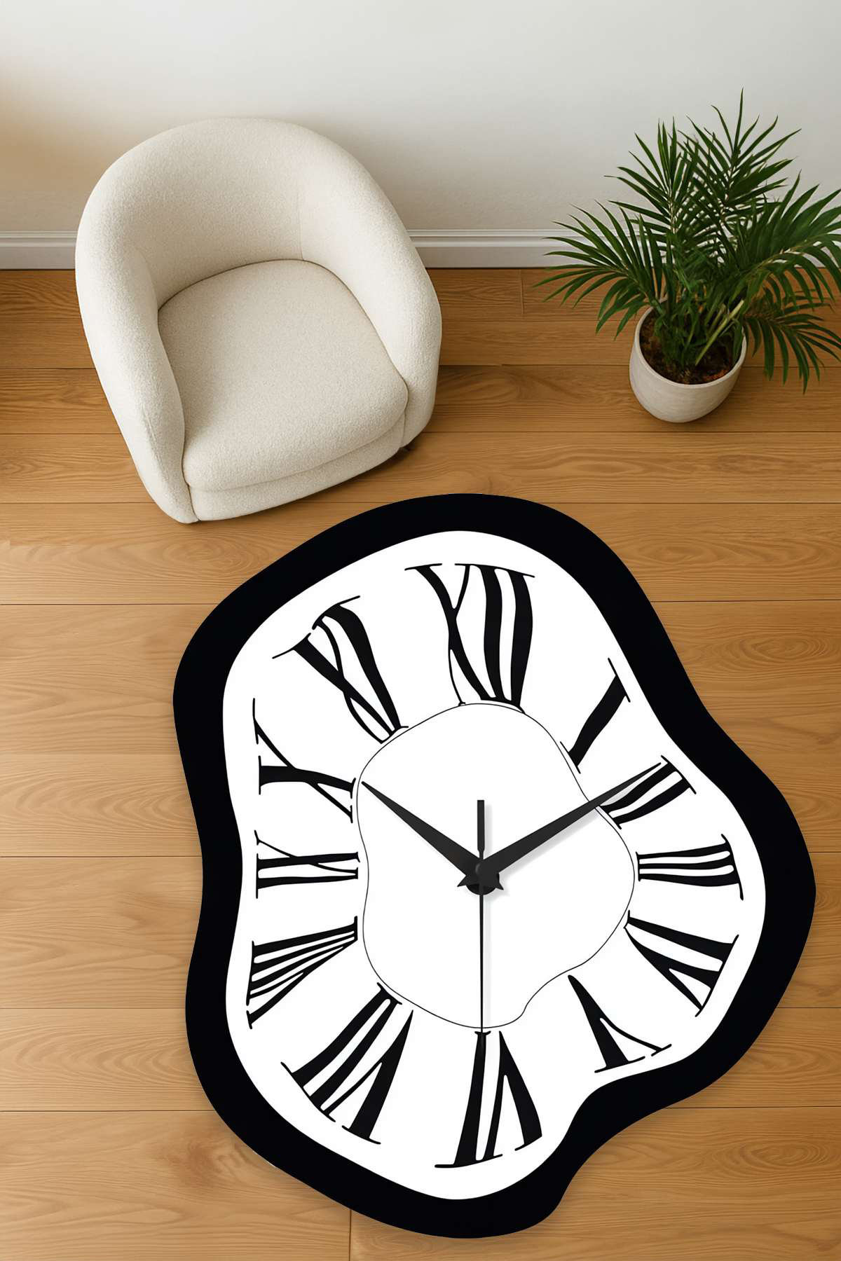 Wrought Studio™ Surrealist Melting Clock Abstract Shaped Accent Rug ...