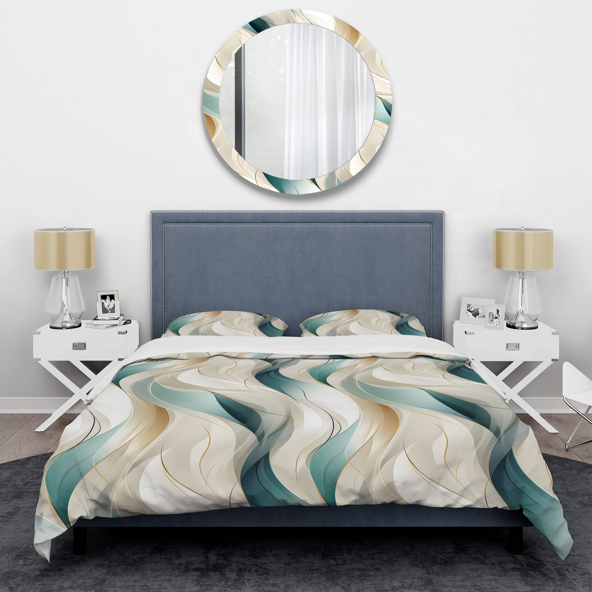 Design Art Subdued Elegance I - Abstract Duvet Cover Set - Microfiber ...