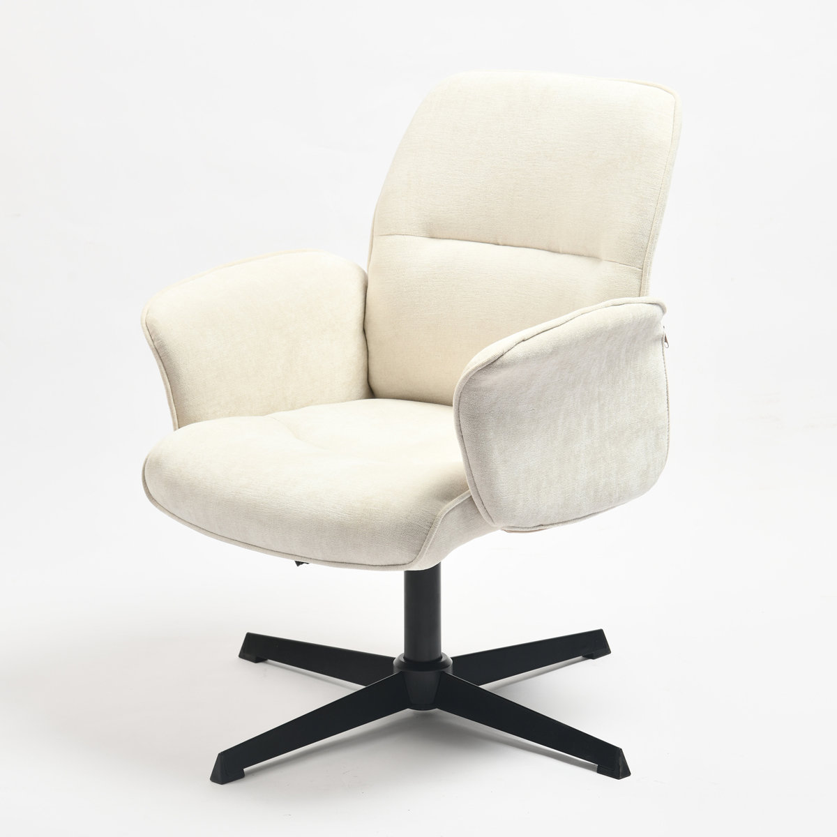 Latitude Run® Upholstered Task Chair Cross Leg Vanity Chair Swivel ...