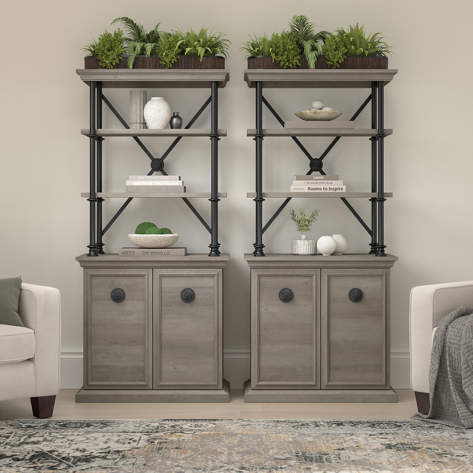 Williston Forge Jennalise 69'' H x 32'' W Metal Etagere Bookcase ...
