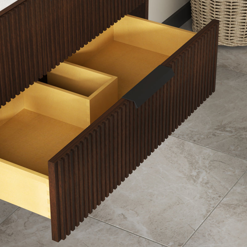 Maxbano Modern 36" Floating Bathroom Vanity with White Single Sink ...