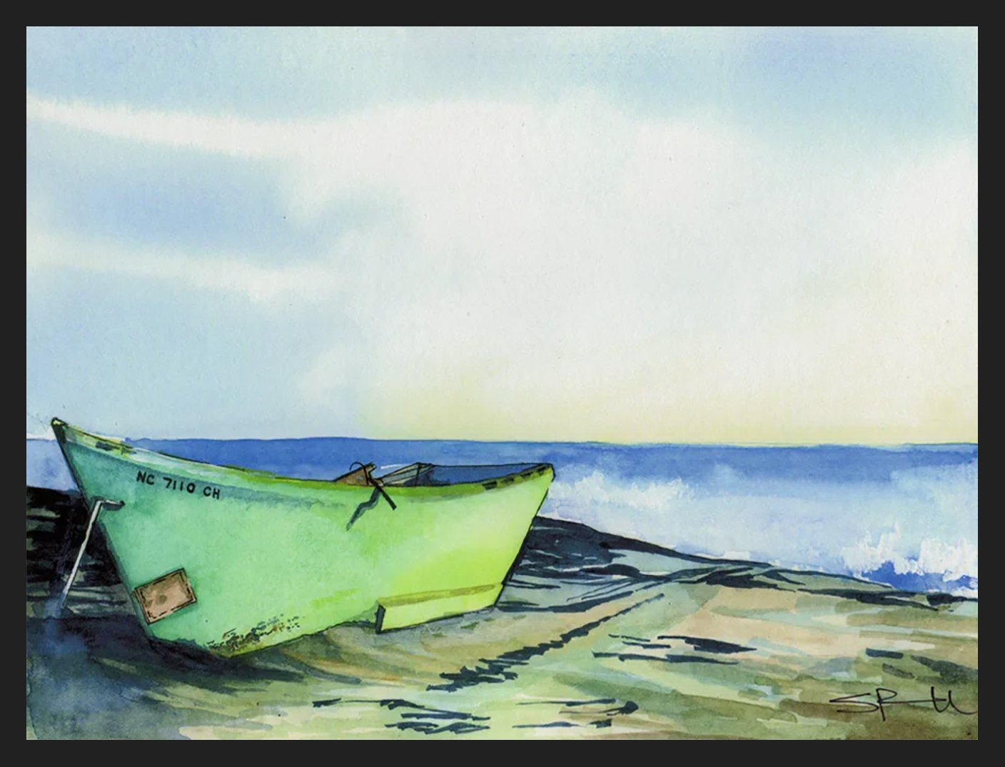 Winston Porter 'Fishing Boat' Watercolor Painting Print | Wayfair