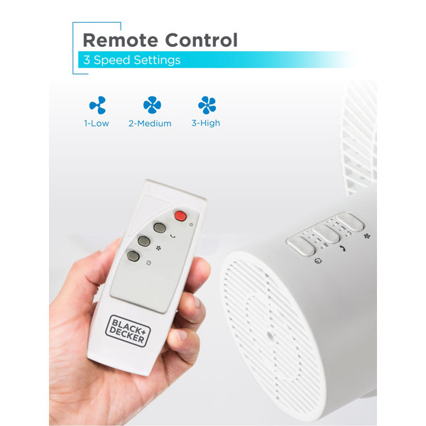 BLACK+DECKER 12-Inch Dual Blade Table Fan with Remote, Desk Fan with ...