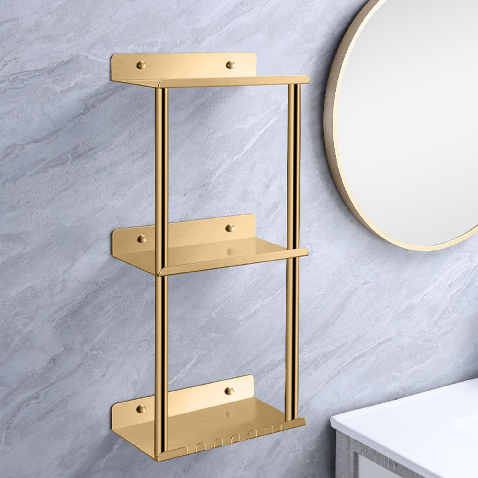 Wrought Studio™ Three Tier Utility Shelf Wall Mounted Suitable For ...