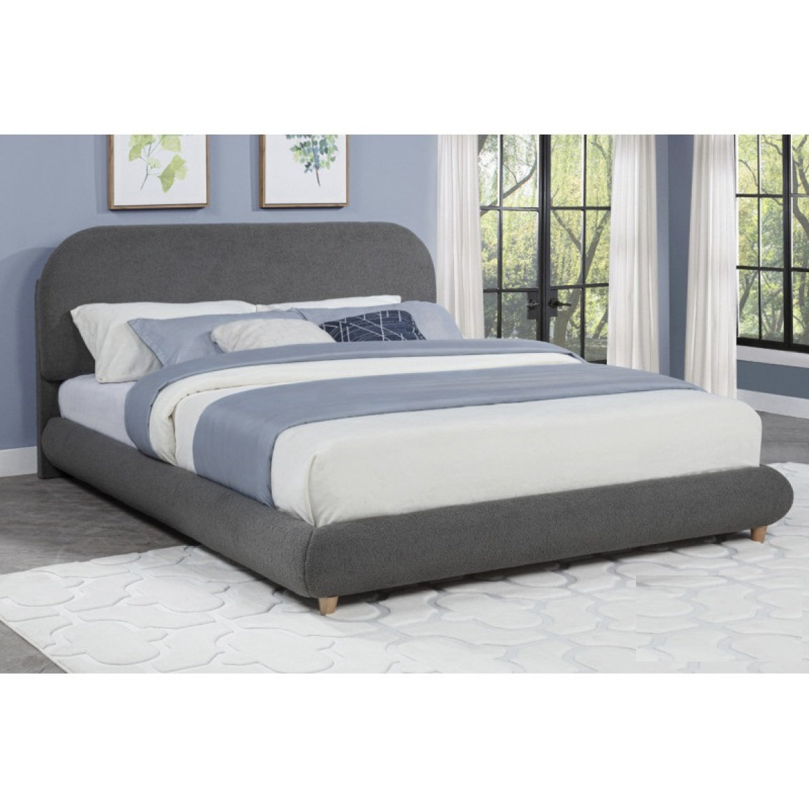 Latitude Run® Grand lit plateforme contemporain à profil bas avec ...