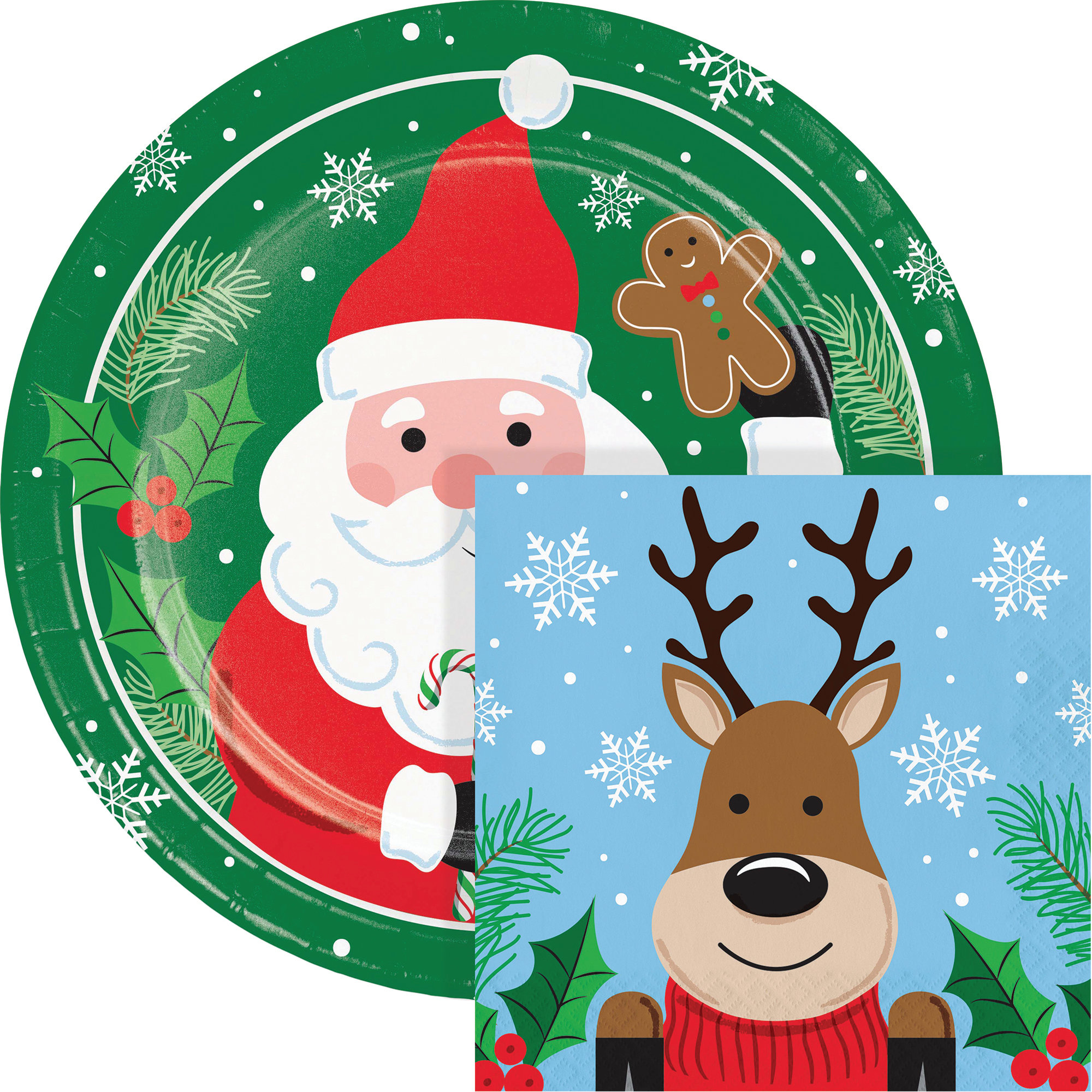 Say Hooray! Christmas Cheer Plates and Napkins Kit, 48 ct. | Wayfair