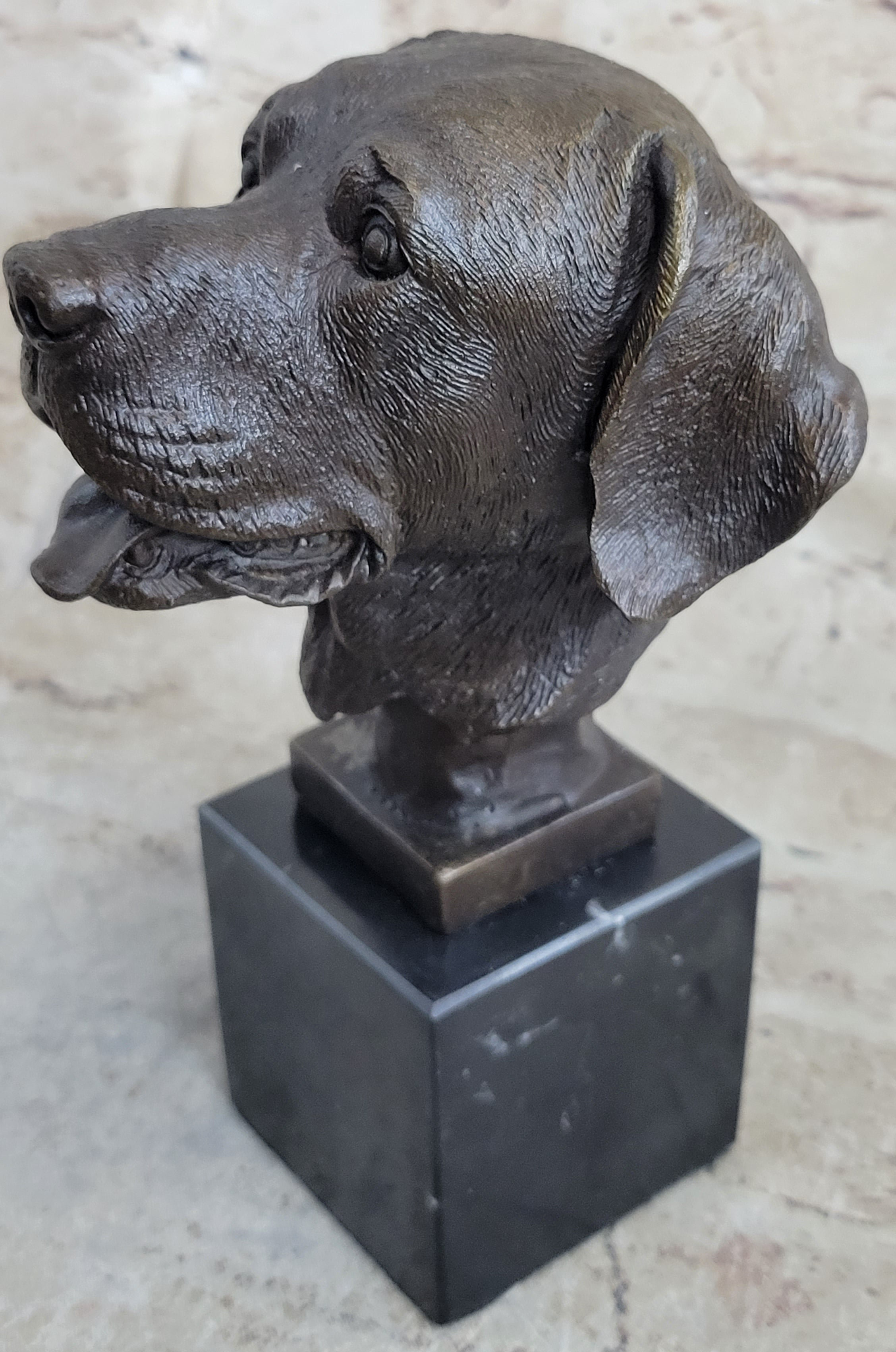 Red Barrel Studio Signed Original Happy Labrador Puppy Dog Bust Marble ...