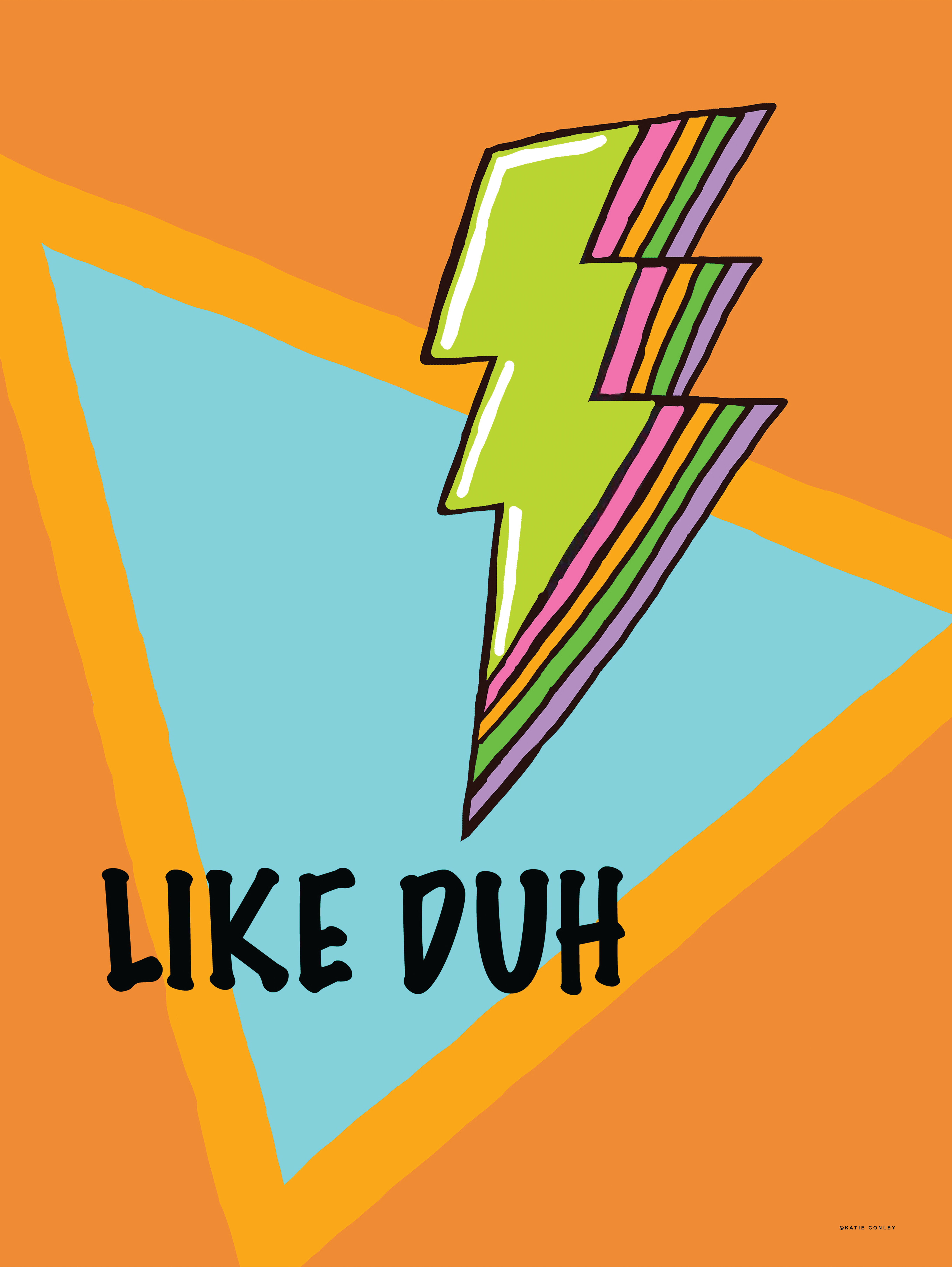 Ebern Designs 80s Like Duh Lightening Bolt On Canvas by Katie Conley ...