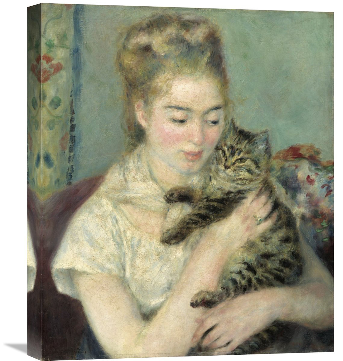 Vault W Artwork 'Woman with a Cat' by Pierre-Auguste Renoir Painting ...