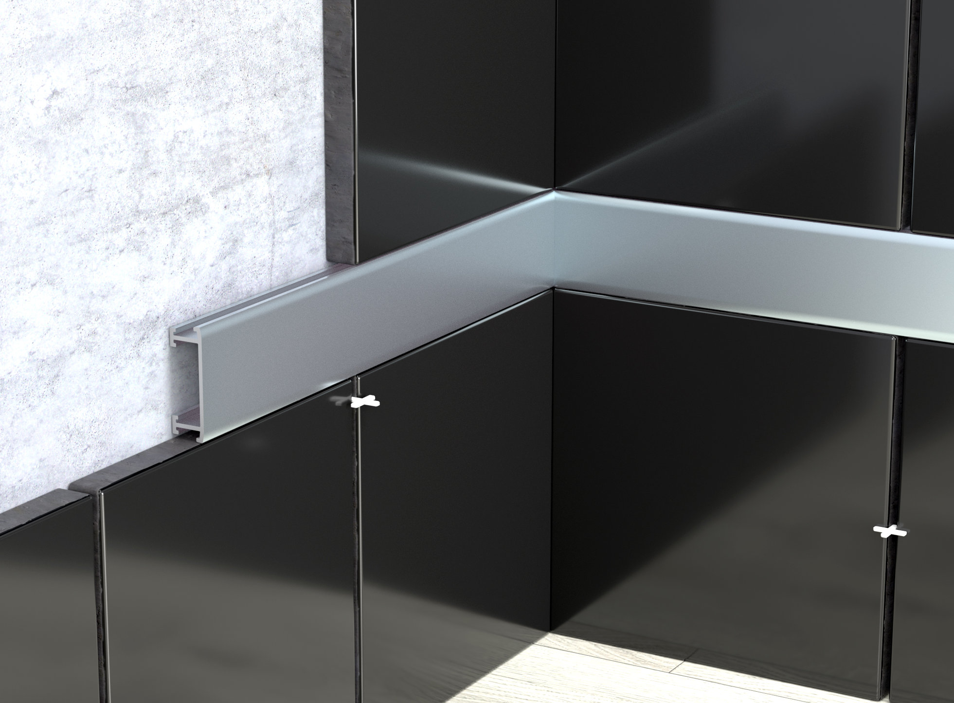 Cezar Decorative Tile Trim For 5/16" Tile, 1/2" W X 8' (96") L, Brushed ...