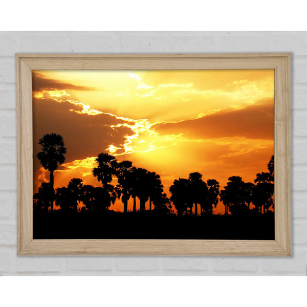 Brayden Studio Orange Sun Clouds - Single Picture Frame Art Prints ...