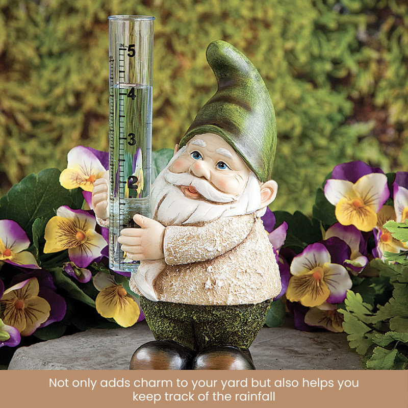 One Allium Way® Gnome Rain Gauge Sculpture | Wayfair