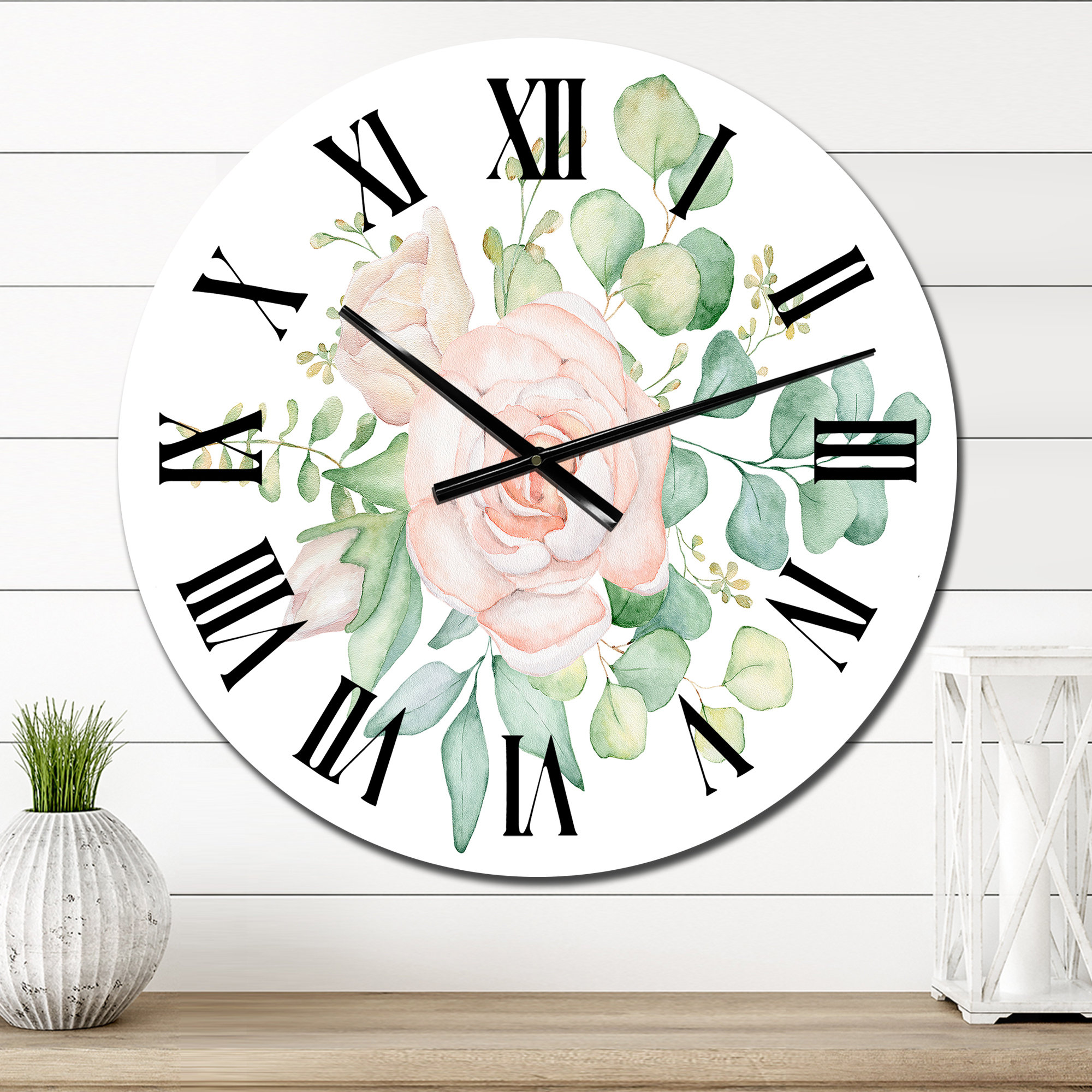 East Urban Home Bouquet Of Pink Rose Flowers Eucalyptus Leaves I ...