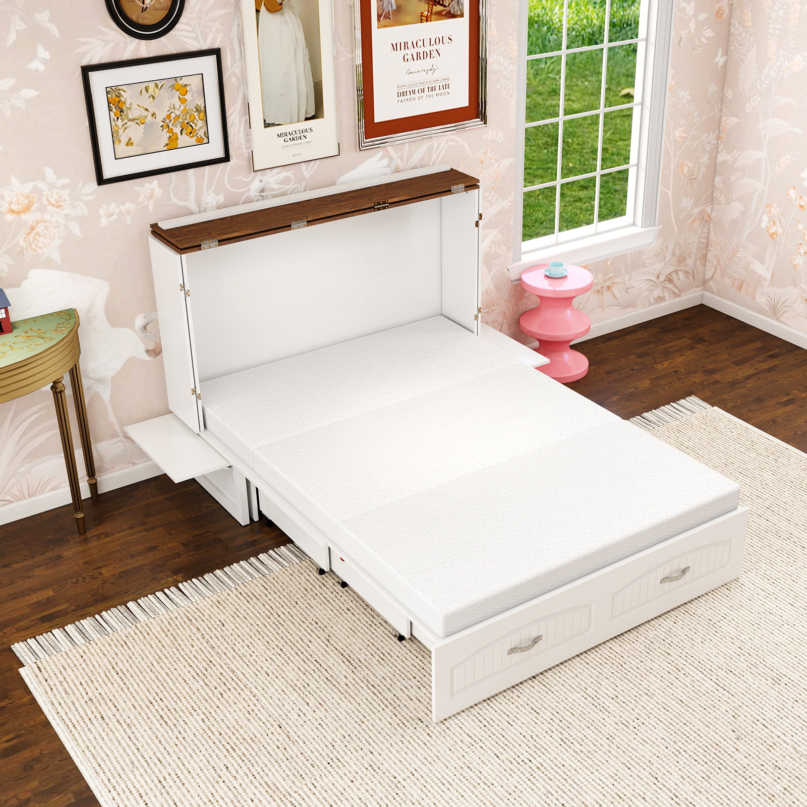 Red Barrel Studio® Queen Murphy Storage Bed W\ 2 Drawers, Murphy ...